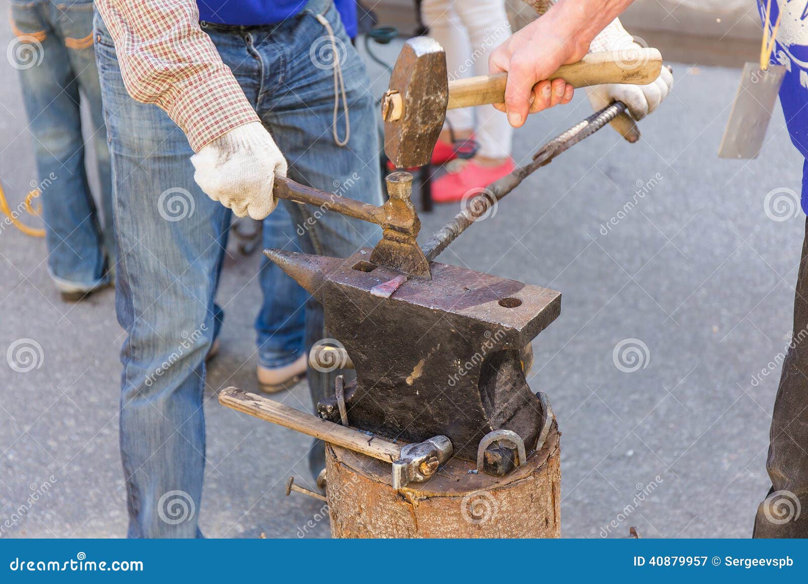 Forge by hand stock image. Image of iron, industry, craftsman - 40879957