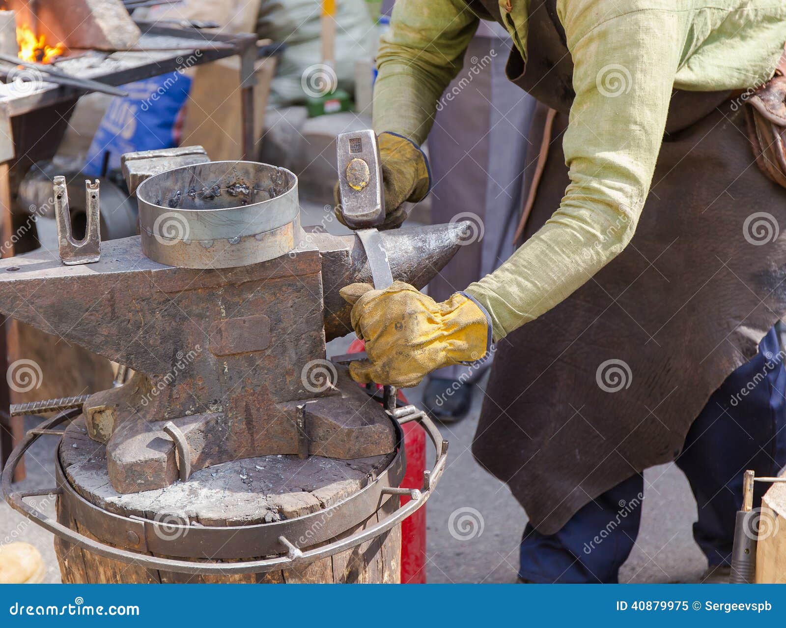 Forge by hand stock image. Image of anvil, industry, handwork - 40879975