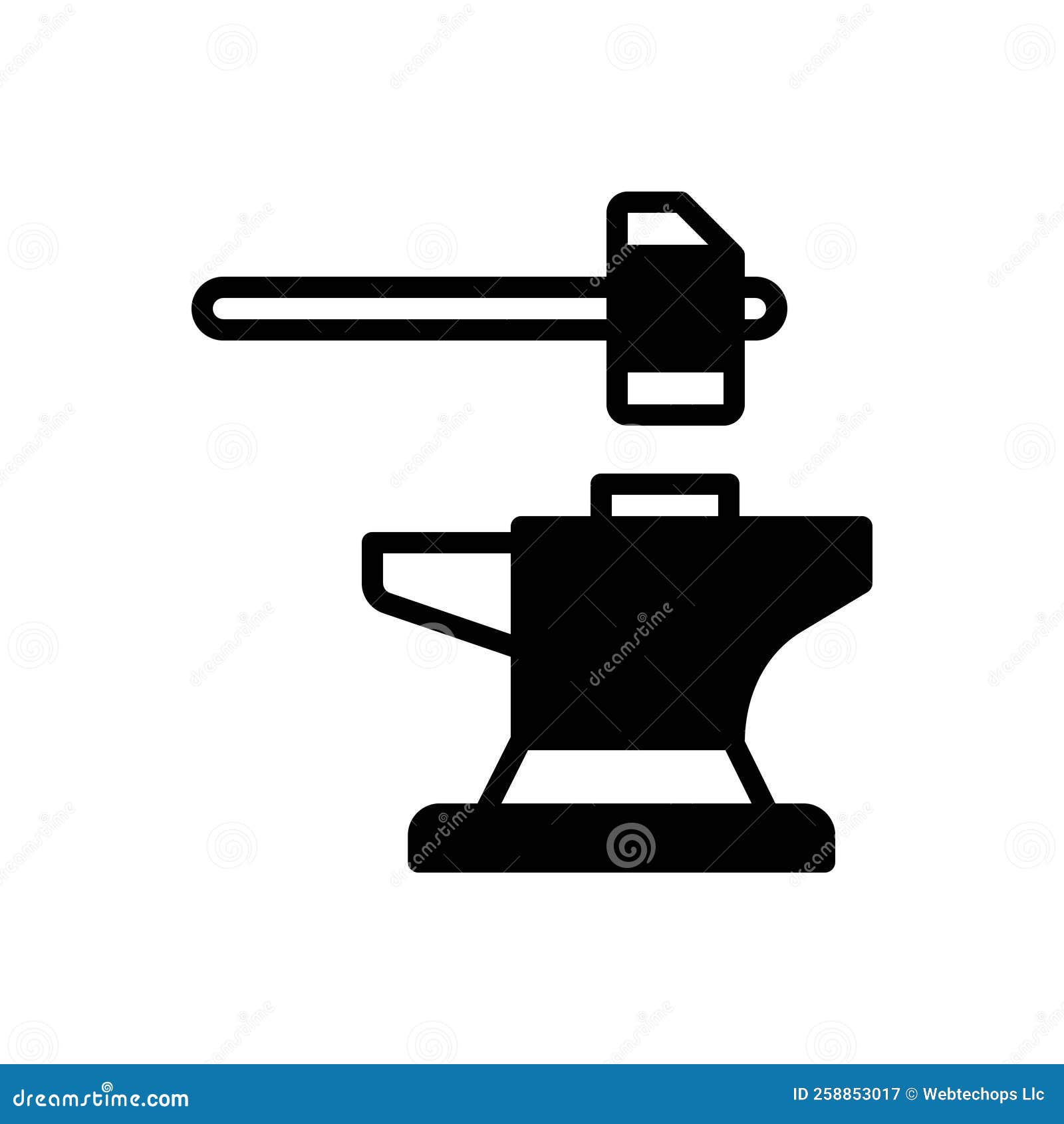 Black Solid Icon for Forge, Anvil and Stithy Stock Vector ...