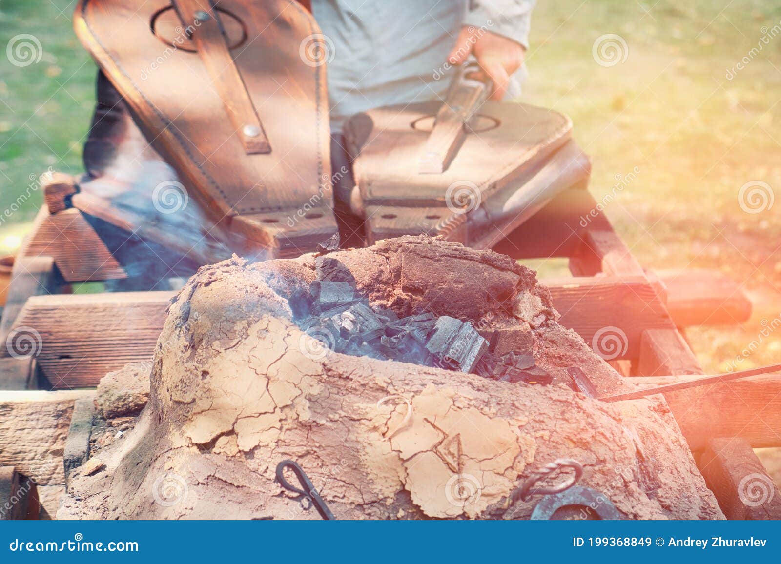 The Forge in the Open Air for Wrought Iron. the Bellows of the ...