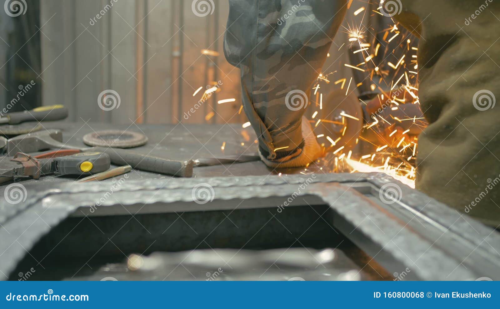 Forge Workshop on Table. Smithy Manual Production. Work on the Product ...