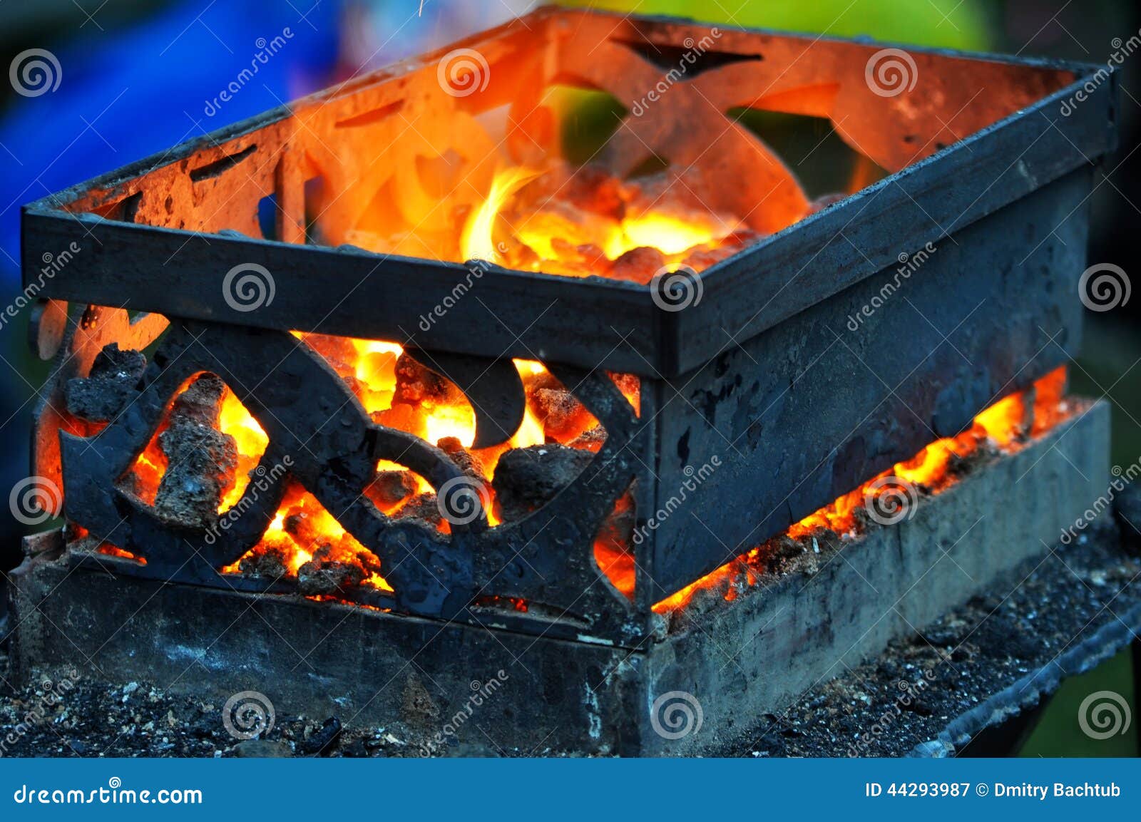 Forged box with hot coals stock image. Image of craft - 44293987