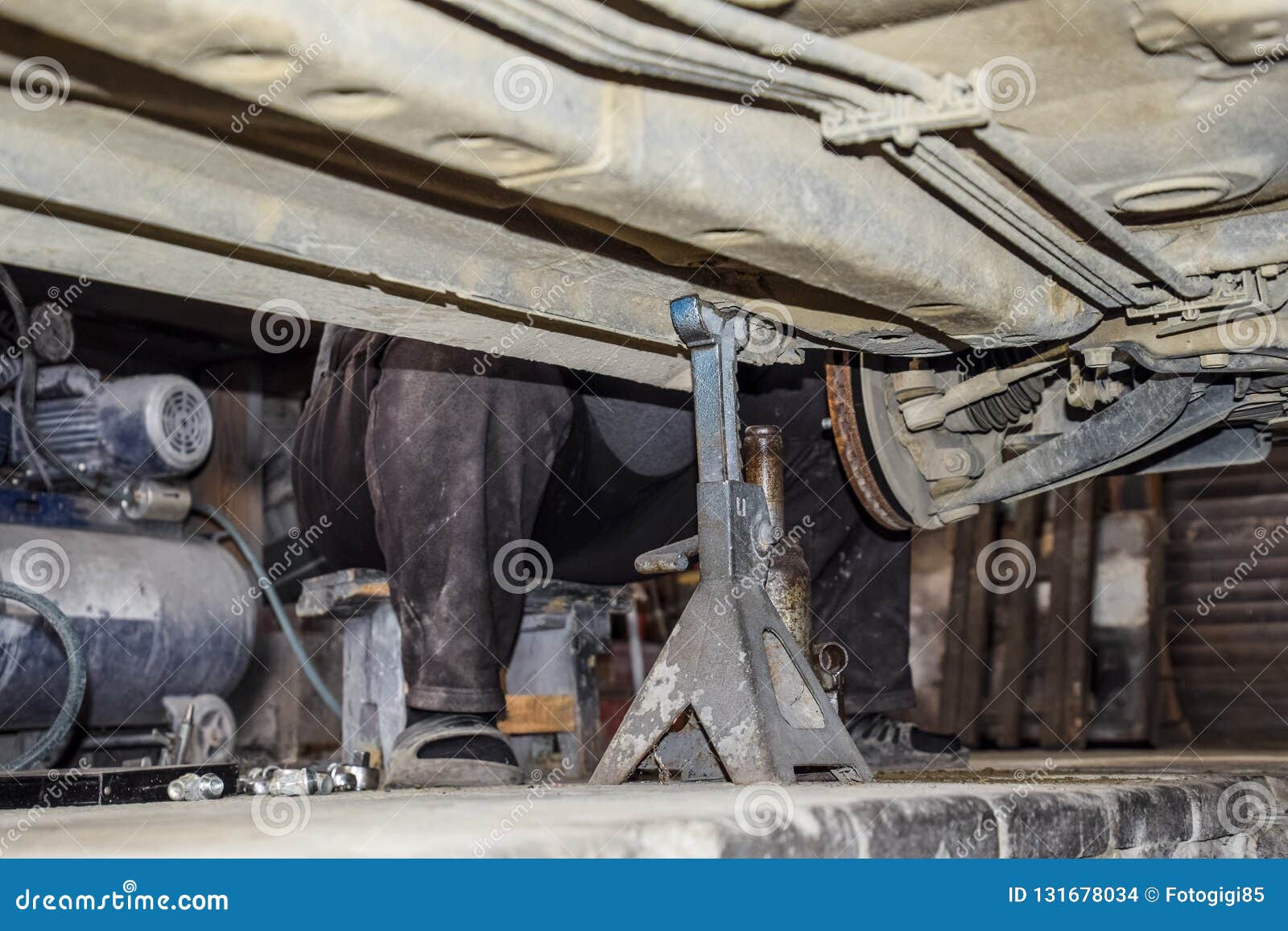 Forged Car for a Hundred. Car Repair Stock Photo - Image of frame ...