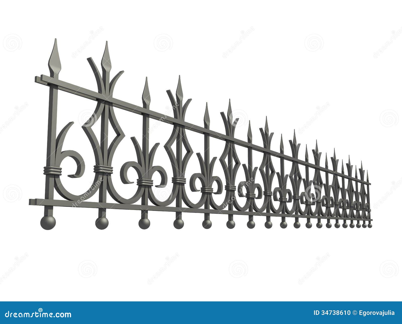 Forged fence stock illustration. Illustration of forging - 34738610