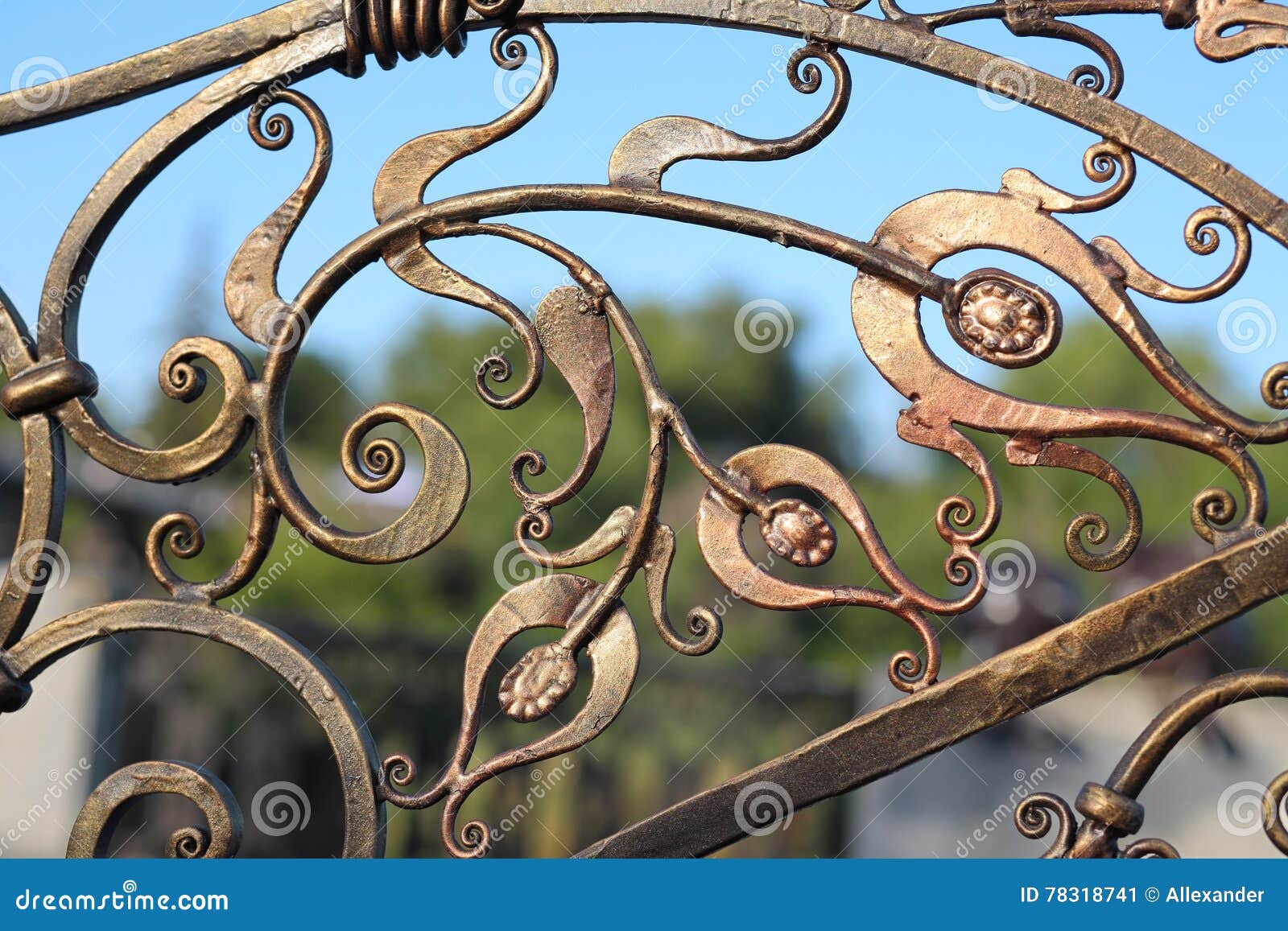 Forged fence stock image. Image of bronzed, patterned - 78318741
