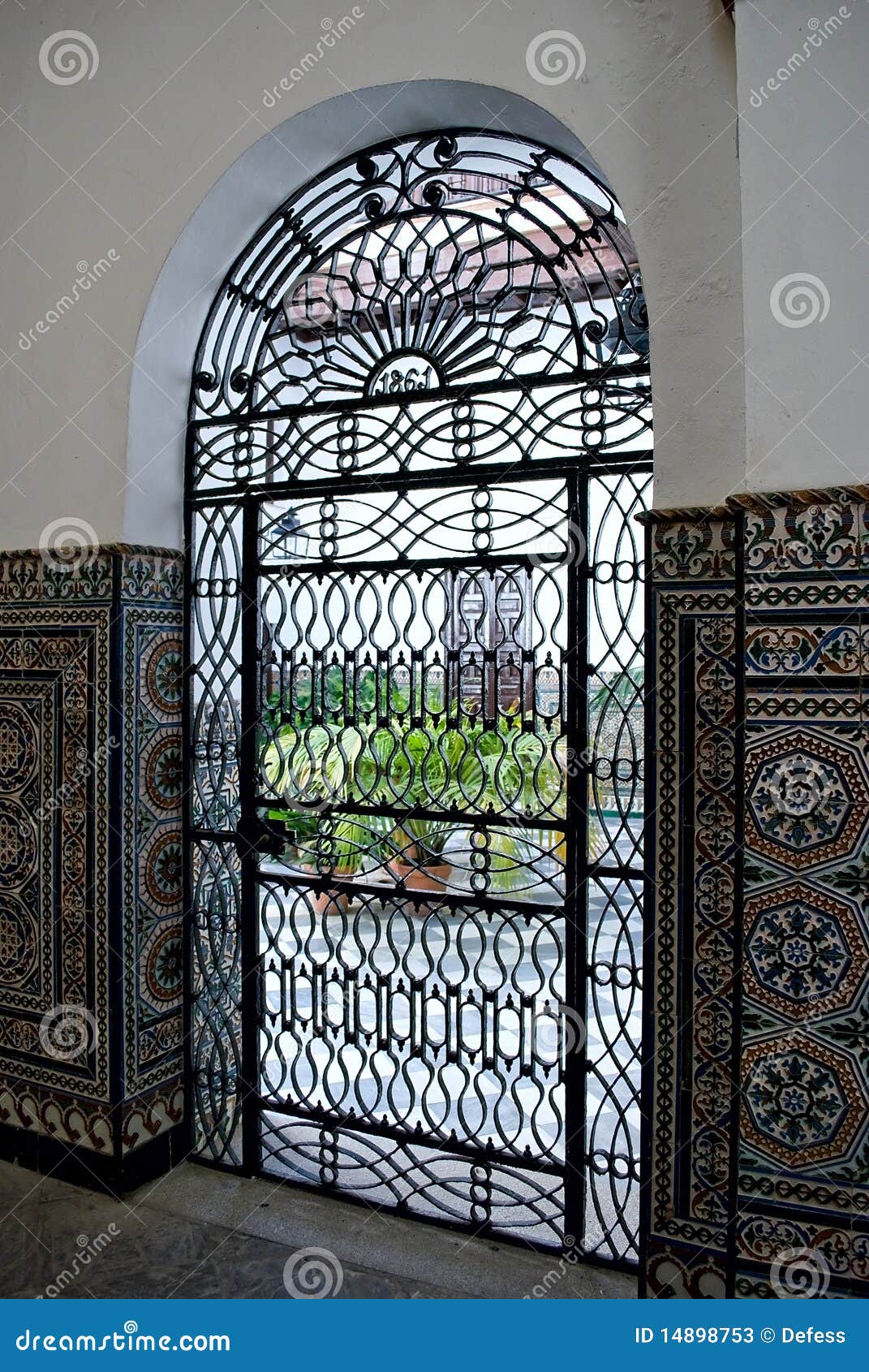 Forged fence. Spain. stock image. Image of closed, stone - 14898753