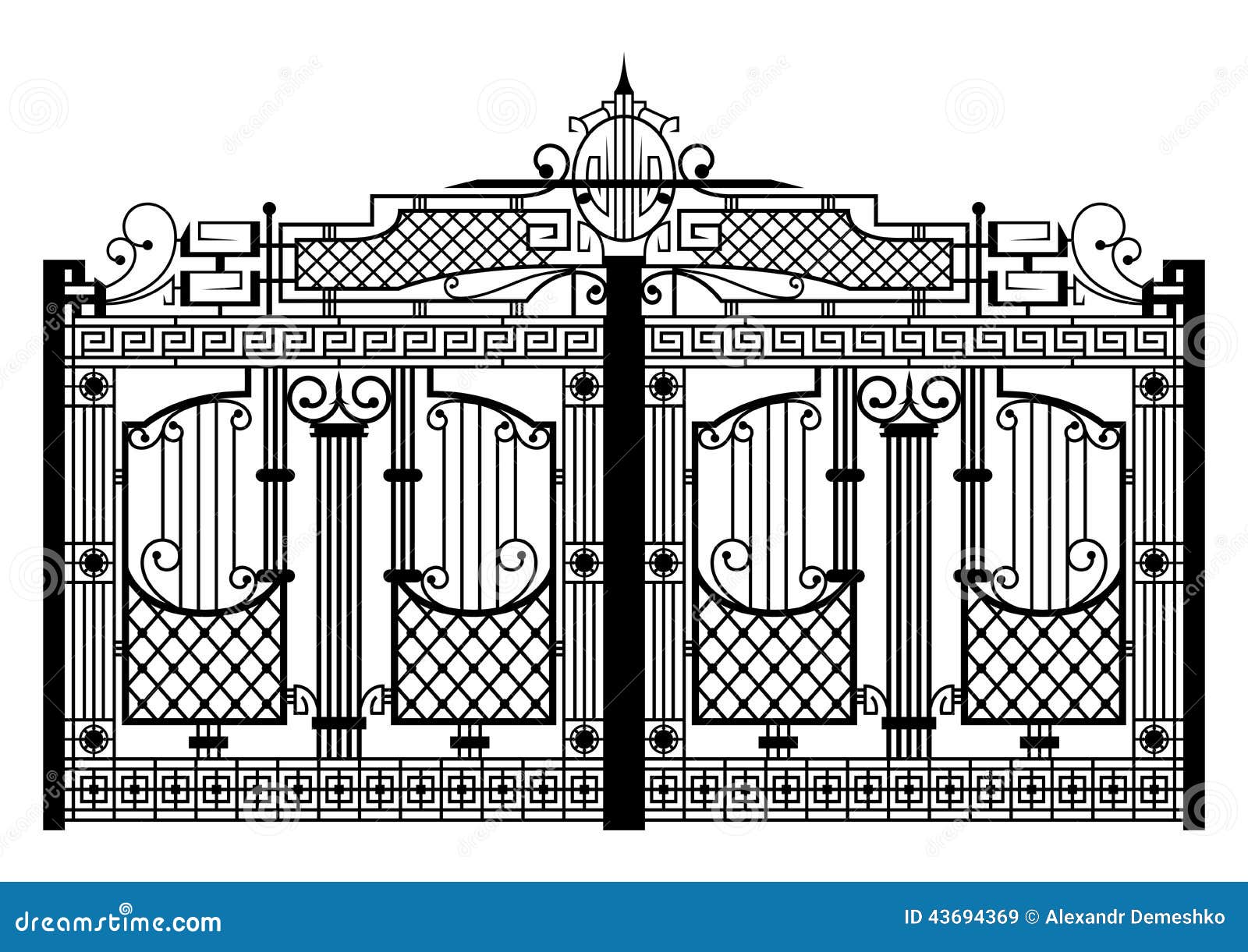 Forged Gate. Architecture Detail. Decorative Wrought Fences And Gates ...