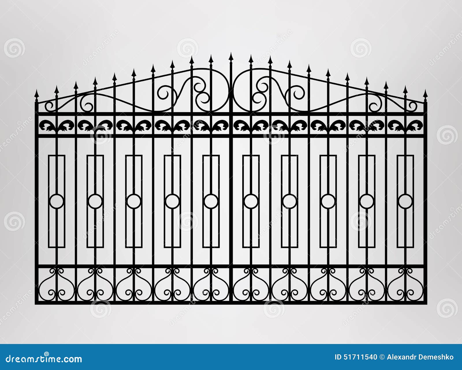 Forged gate. stock vector. Illustration of deco, black - 51711540