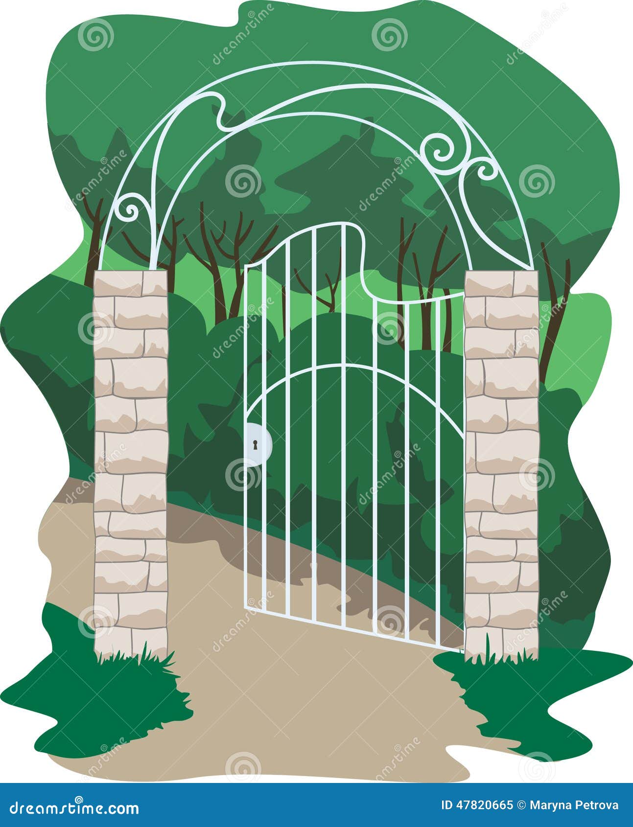 Open Garden Gate Drawing