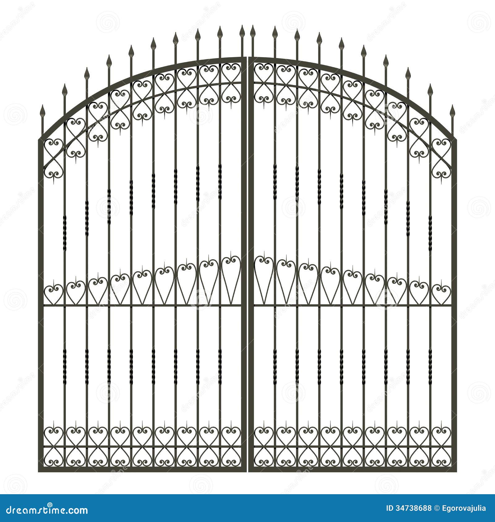 Forged gate stock illustration. Illustration of closed - 34738688
