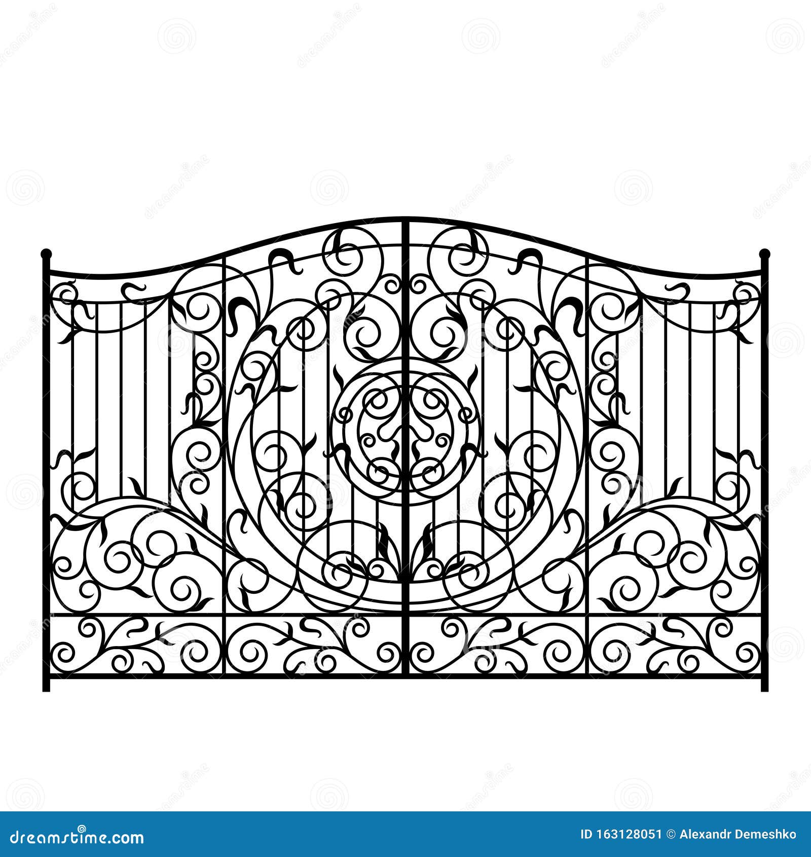 Forged gate. Vector EPS10. stock vector. Illustration of fabrication ...