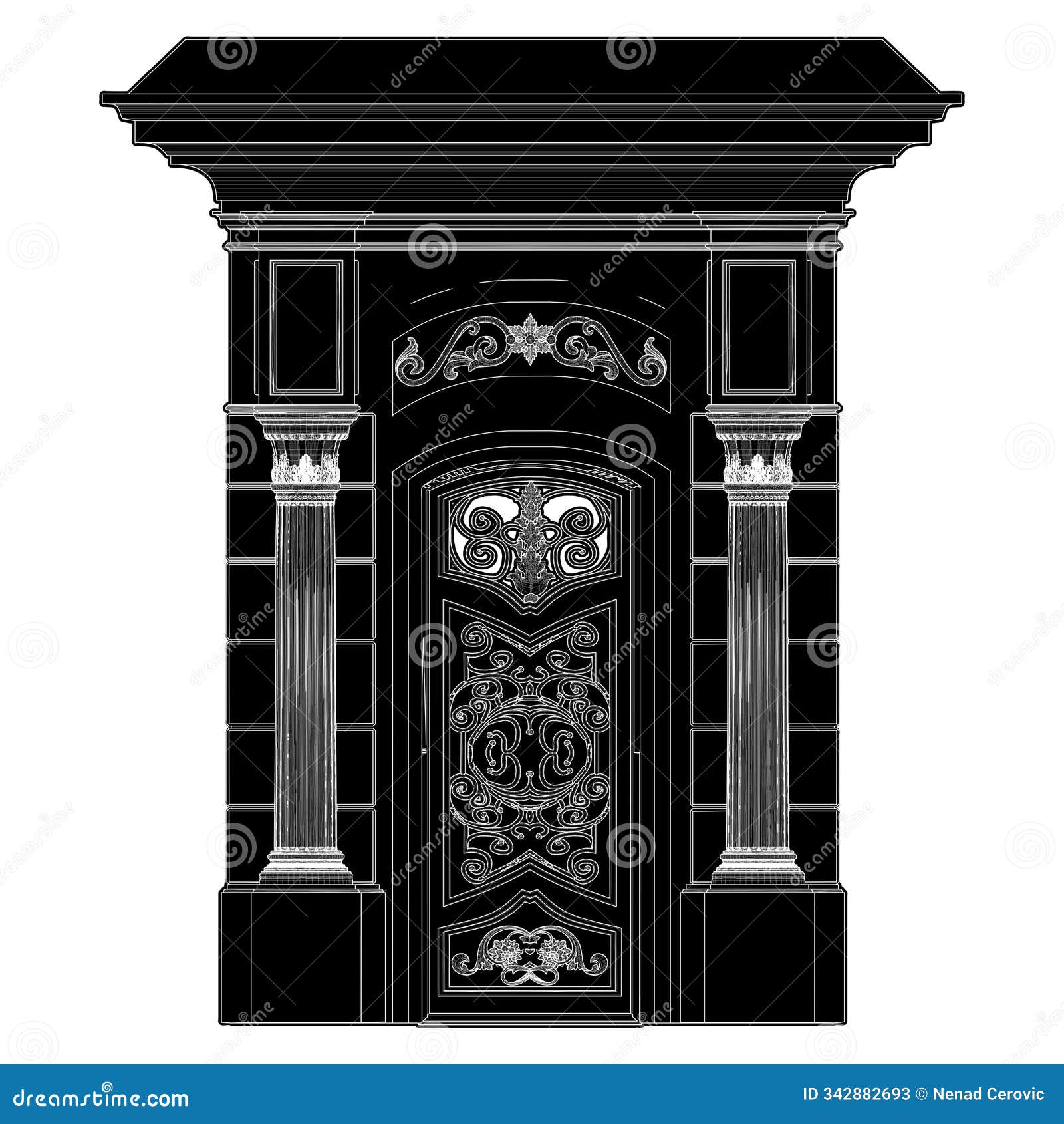 Forged Gate Vector. Illustration Of Arc Entrance Gate Isolated On White ...