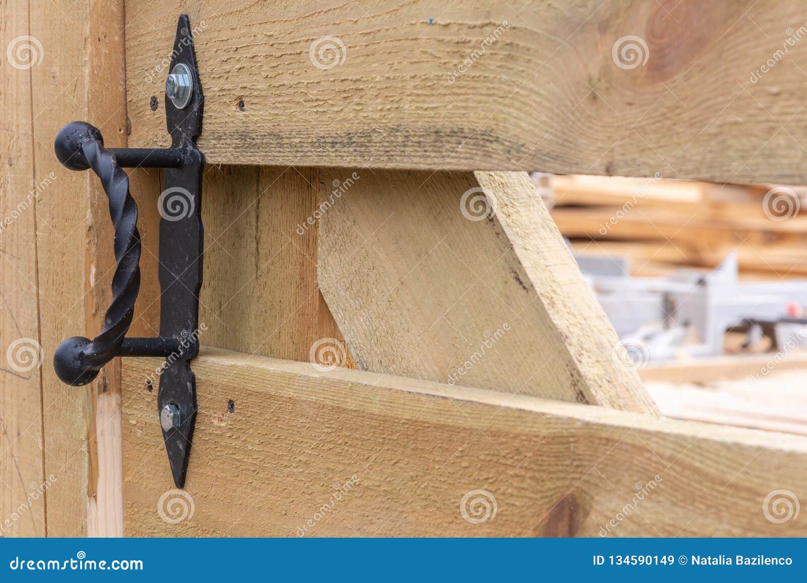 Forged Hinges. Forged Hinges on the Fence Ranch Style Stock Image ...