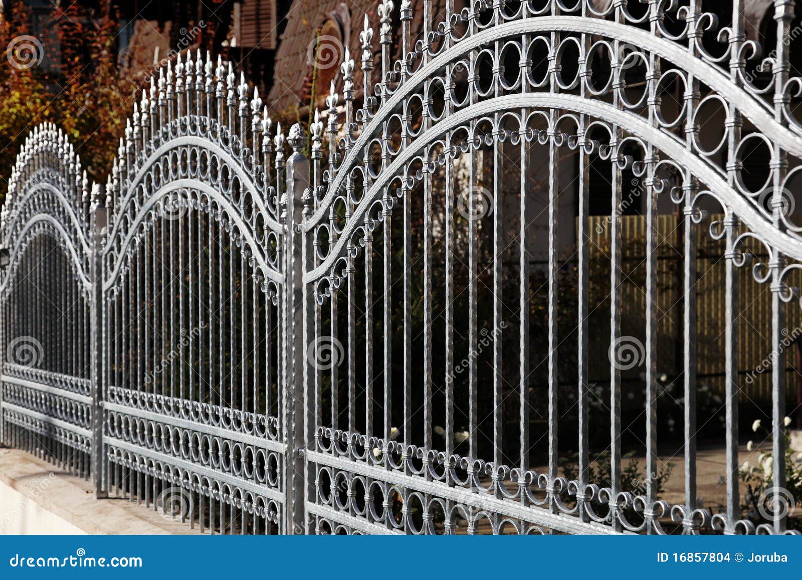 Forged iron fence stock photo. Image of boundary, ironwork - 16857804