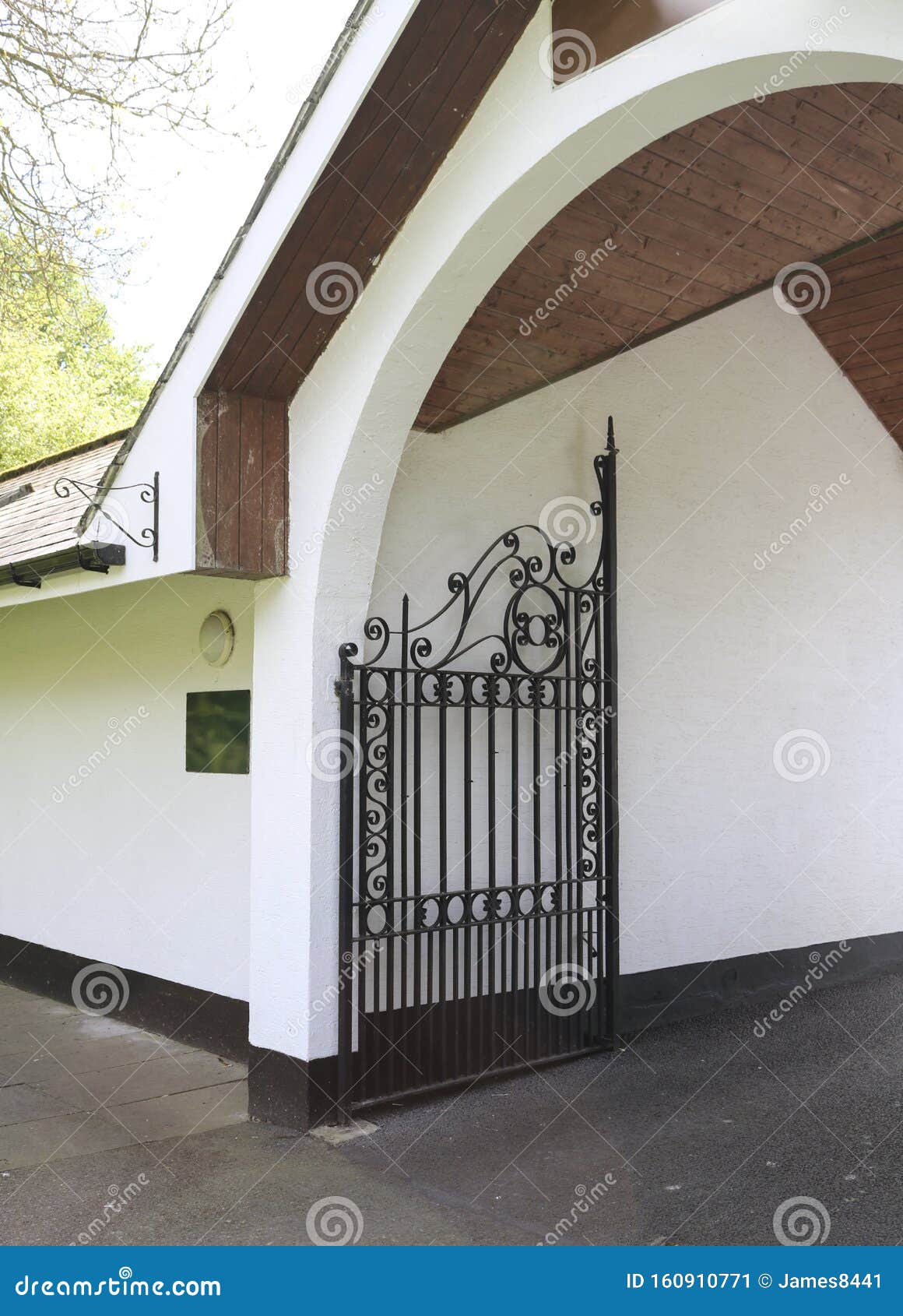 Forged iron gates. stock image. Image of architecture - 160910771