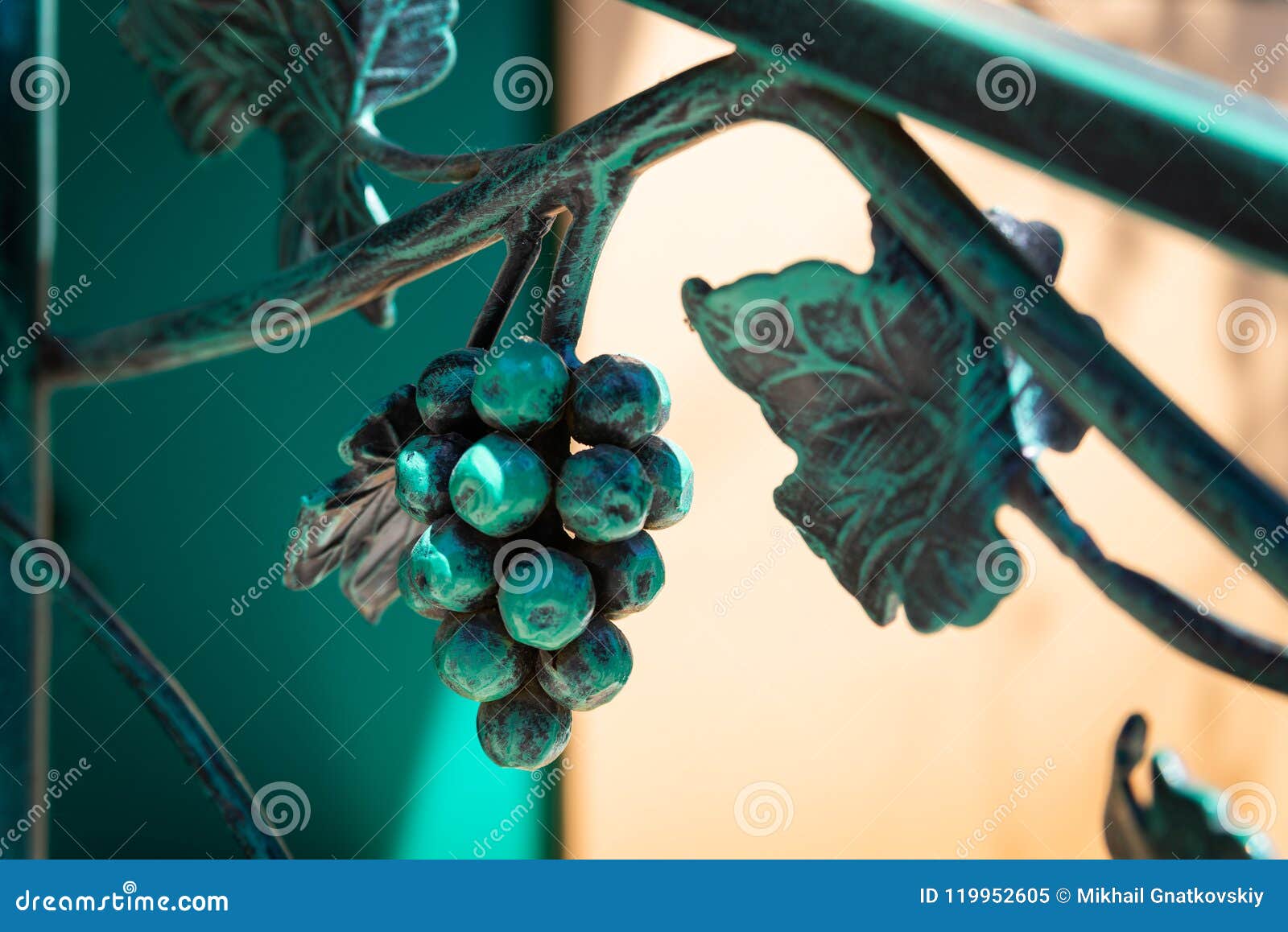 Forged Metal Bunch of Grapes Interior Decoration Stock Image - Image of ...