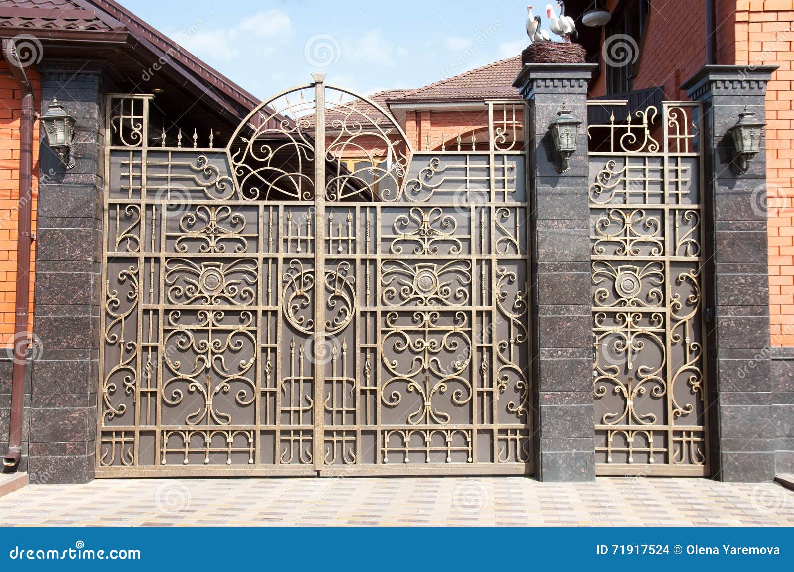 The forged metal gate stock photo. Image of curve, steel - 71917524