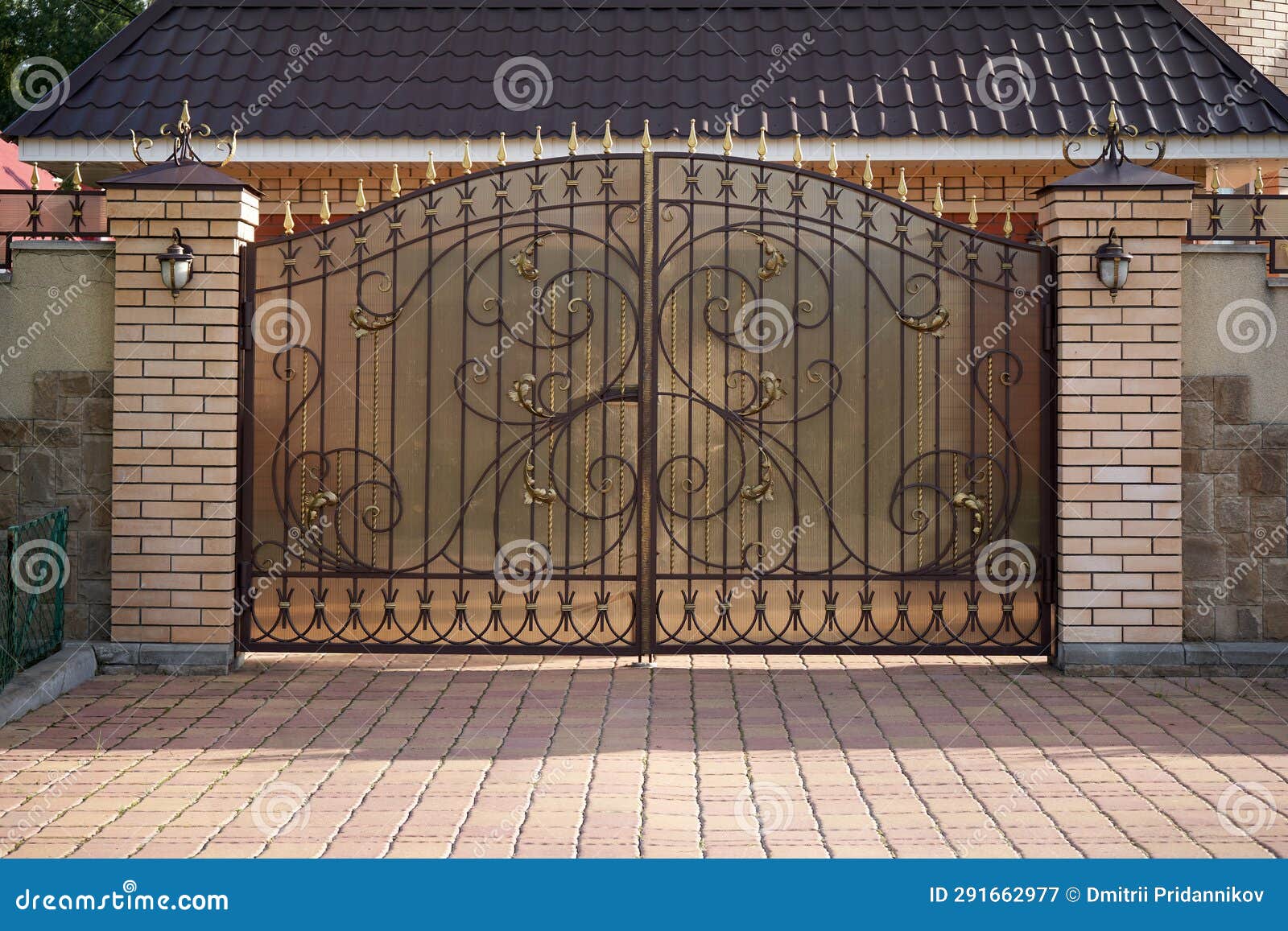 Forged Metal Gates with Ornate Lines Stock Image - Image of gate, metal ...