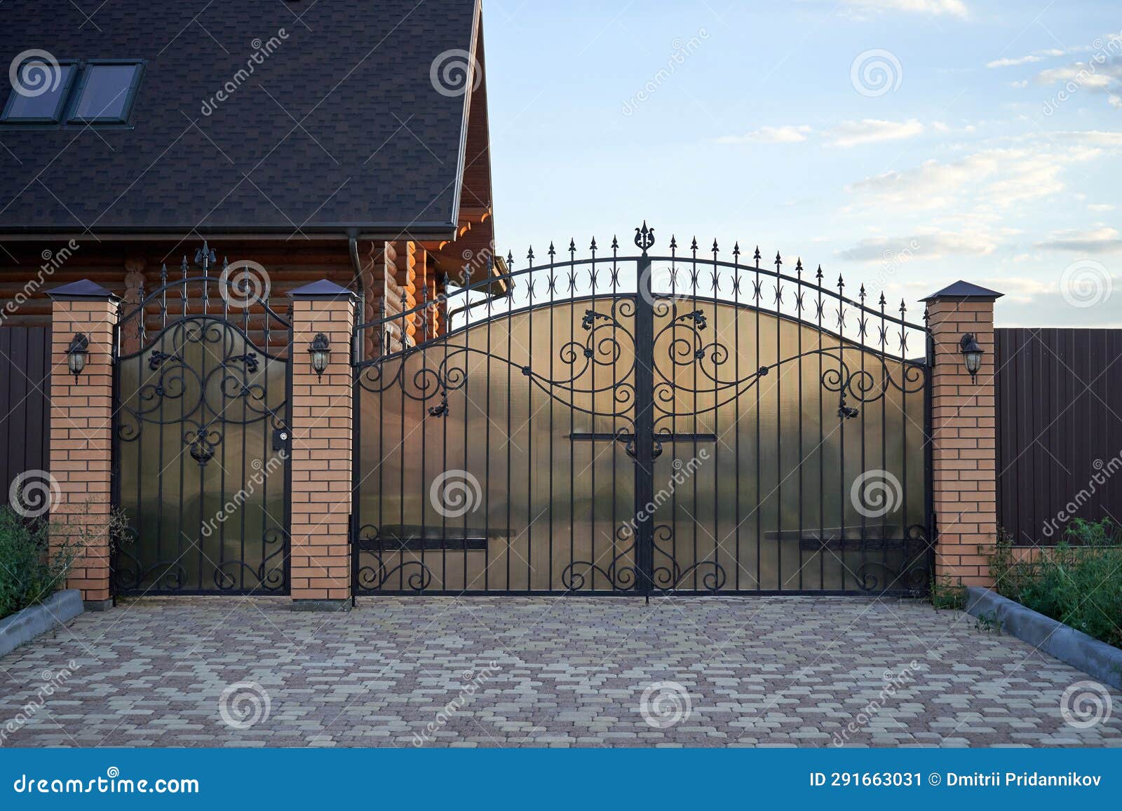 Forged Metal Gates with Ornate Lines Stock Image - Image of luxury ...