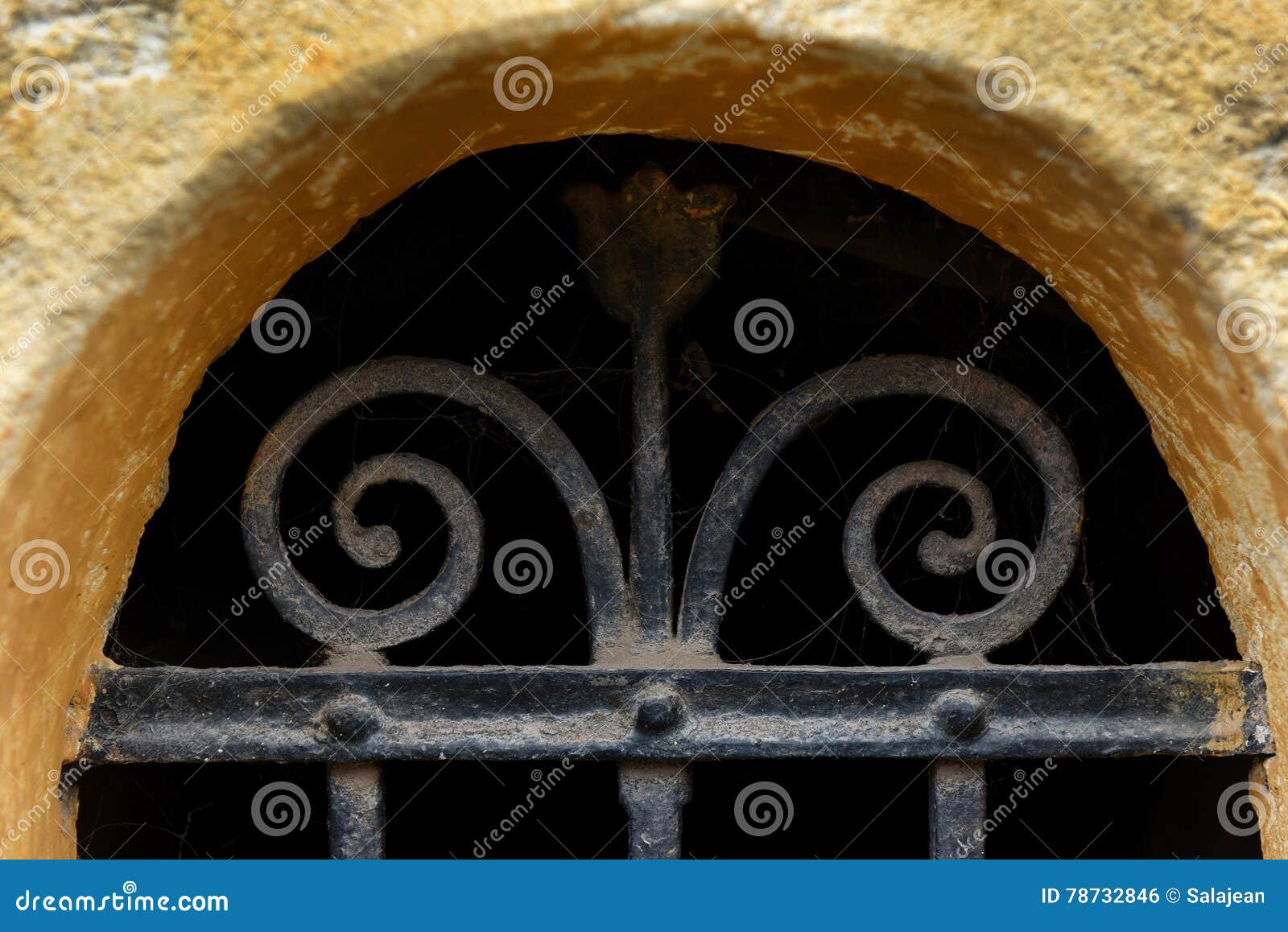 Forged Metal Lattice on Cellar Window Stock Photo - Image of aged ...