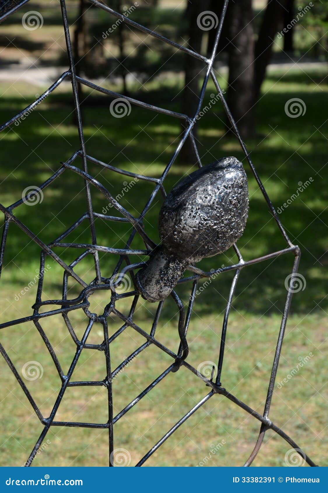 Forged Metal Spider on a Web of Wires Stock Image - Image of netting ...