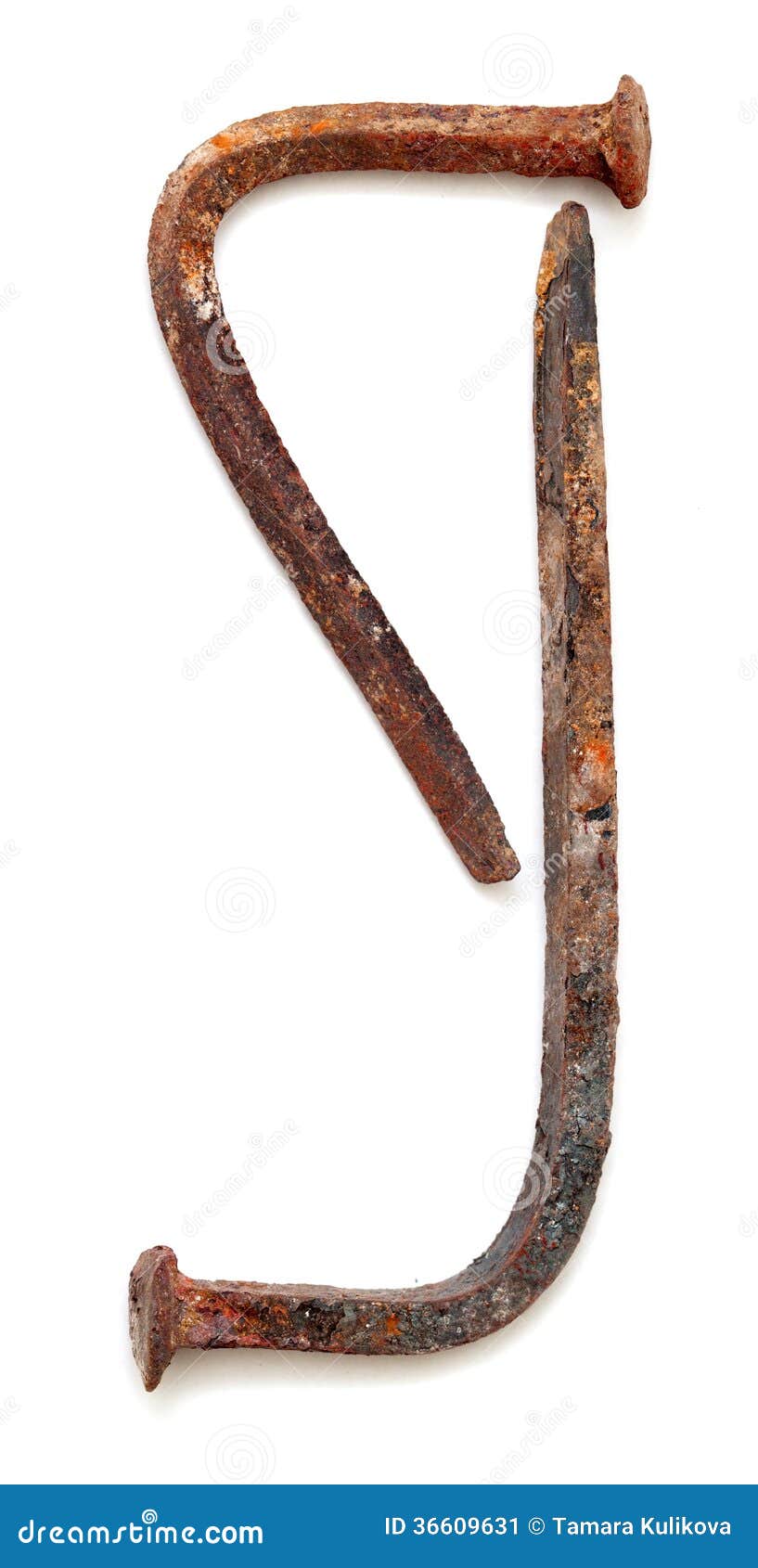 Forged nails letters stock image. Image of shape, oxide - 36609631