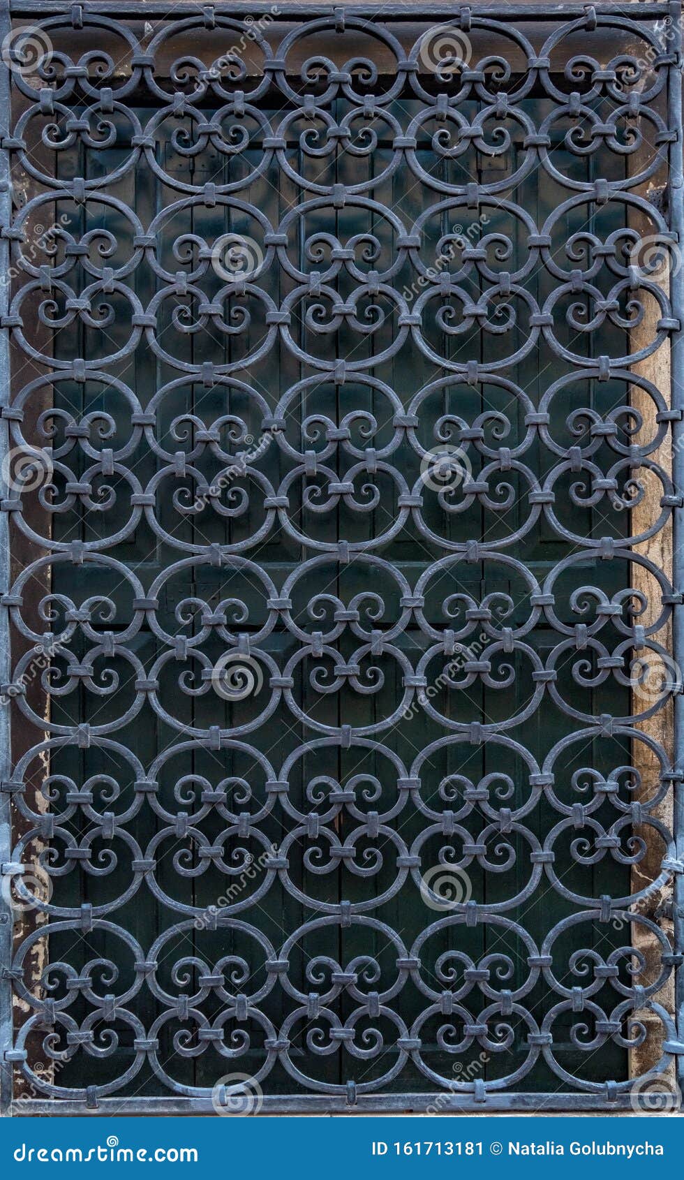 Forged Old Curly Metal Grid on the Window Stock Image - Image of decor ...