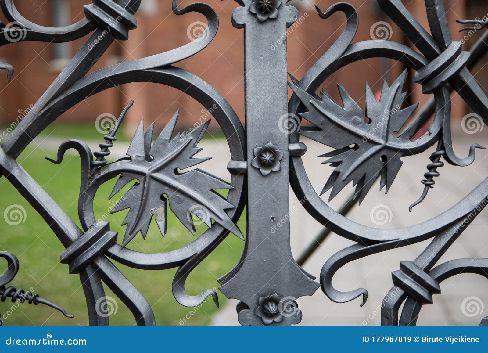 Forged Patterned Iron Fence Stock Image - Image of architectural ...