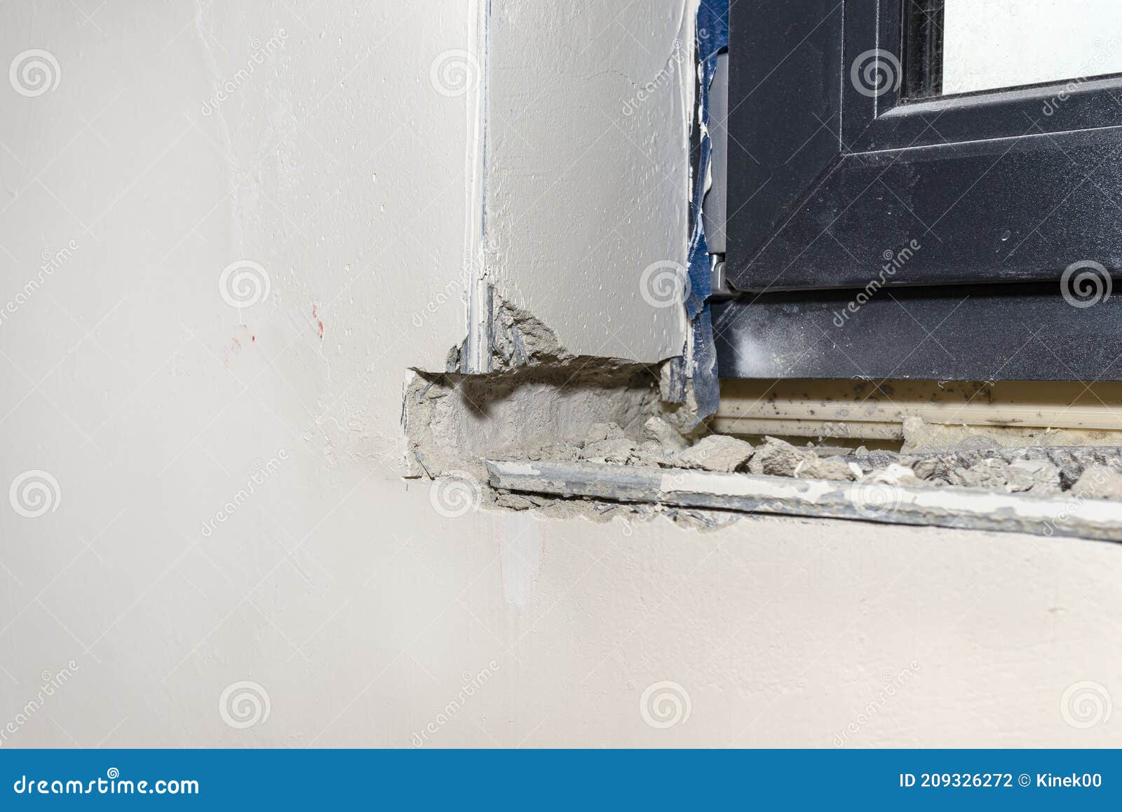 Forged Place in the Wall Under the Window, Prepared for Installing a ...