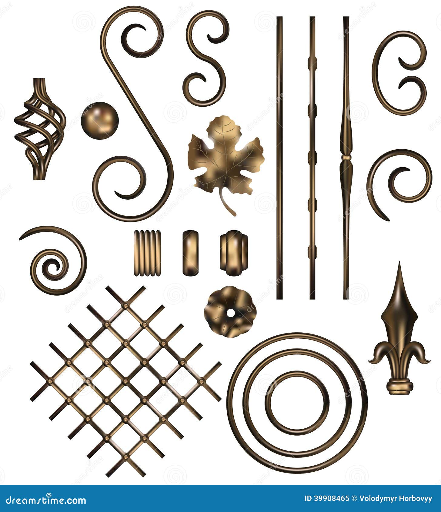 Forged stock vector. Illustration of forging, black, decoration - 39908465