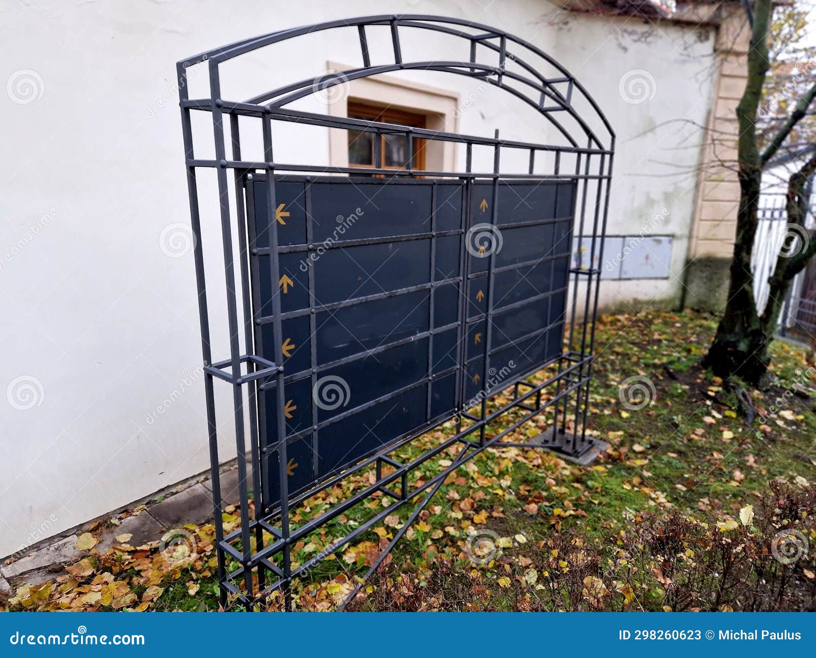 Forged Structure Made of Gray Pipes in the Shape of an Arch and ...