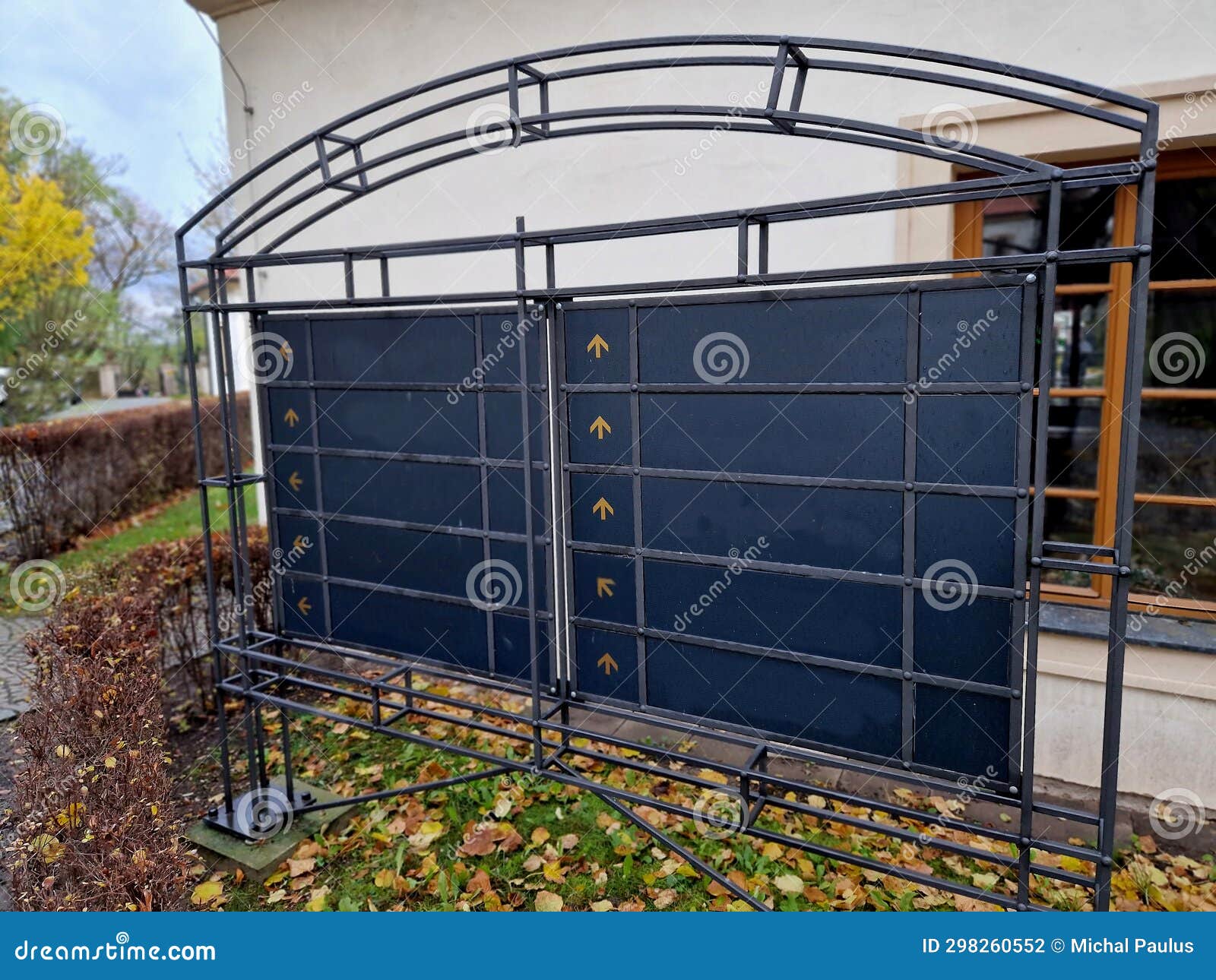 Forged Structure Made of Gray Pipes in the Shape of an Arch and ...