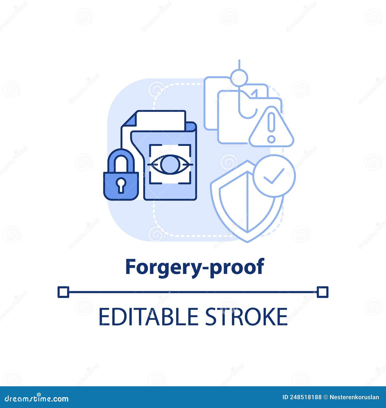 Forgery-proof Light Blue Concept Icon Vector Illustration ...