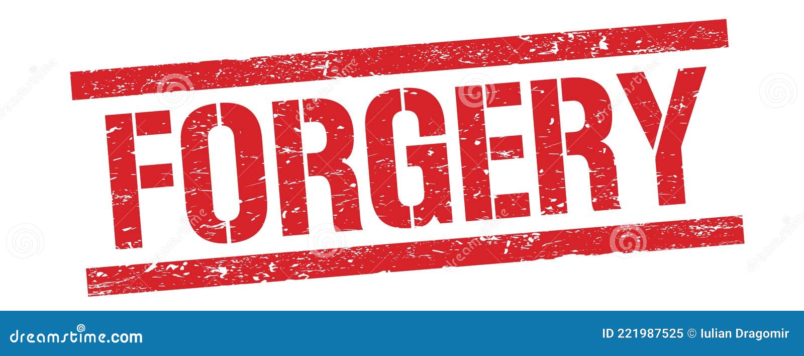 FORGERY Text on Red Vintage Lines Stamp Stock Illustration ...