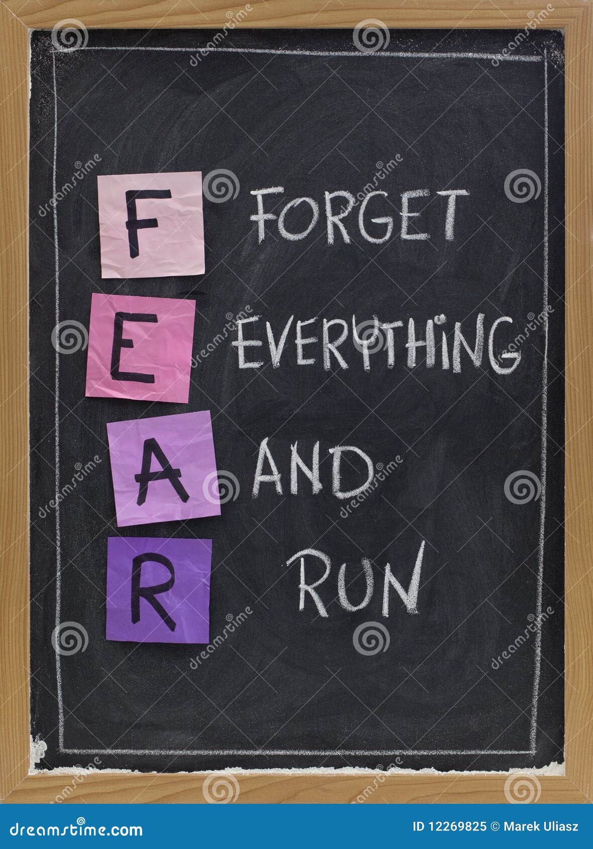 Forget everything and run stock image. Image of chalkboard - 12269825