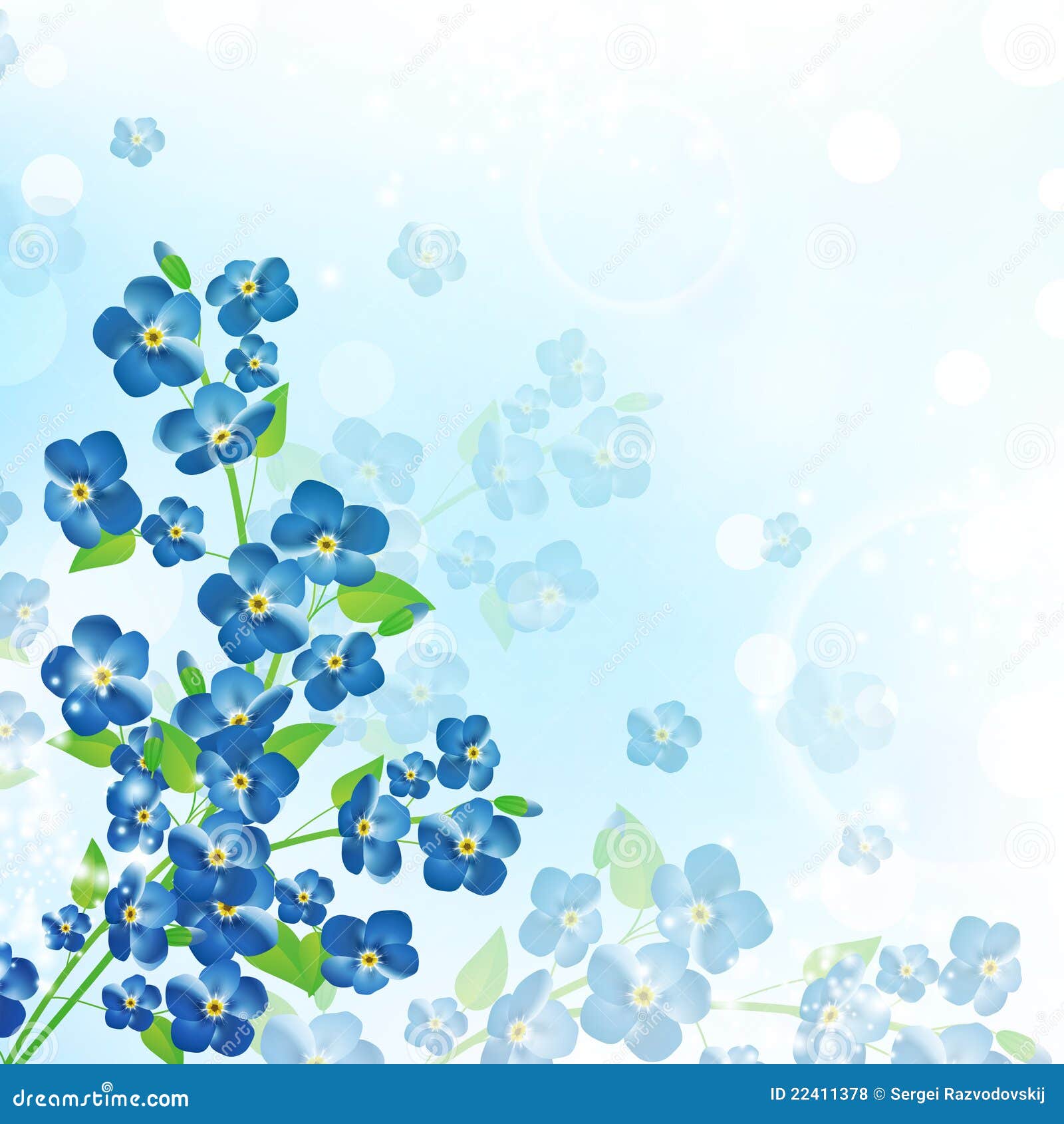 Forget-me-not Flower Background Stock Vector - Illustration of bouquet ...