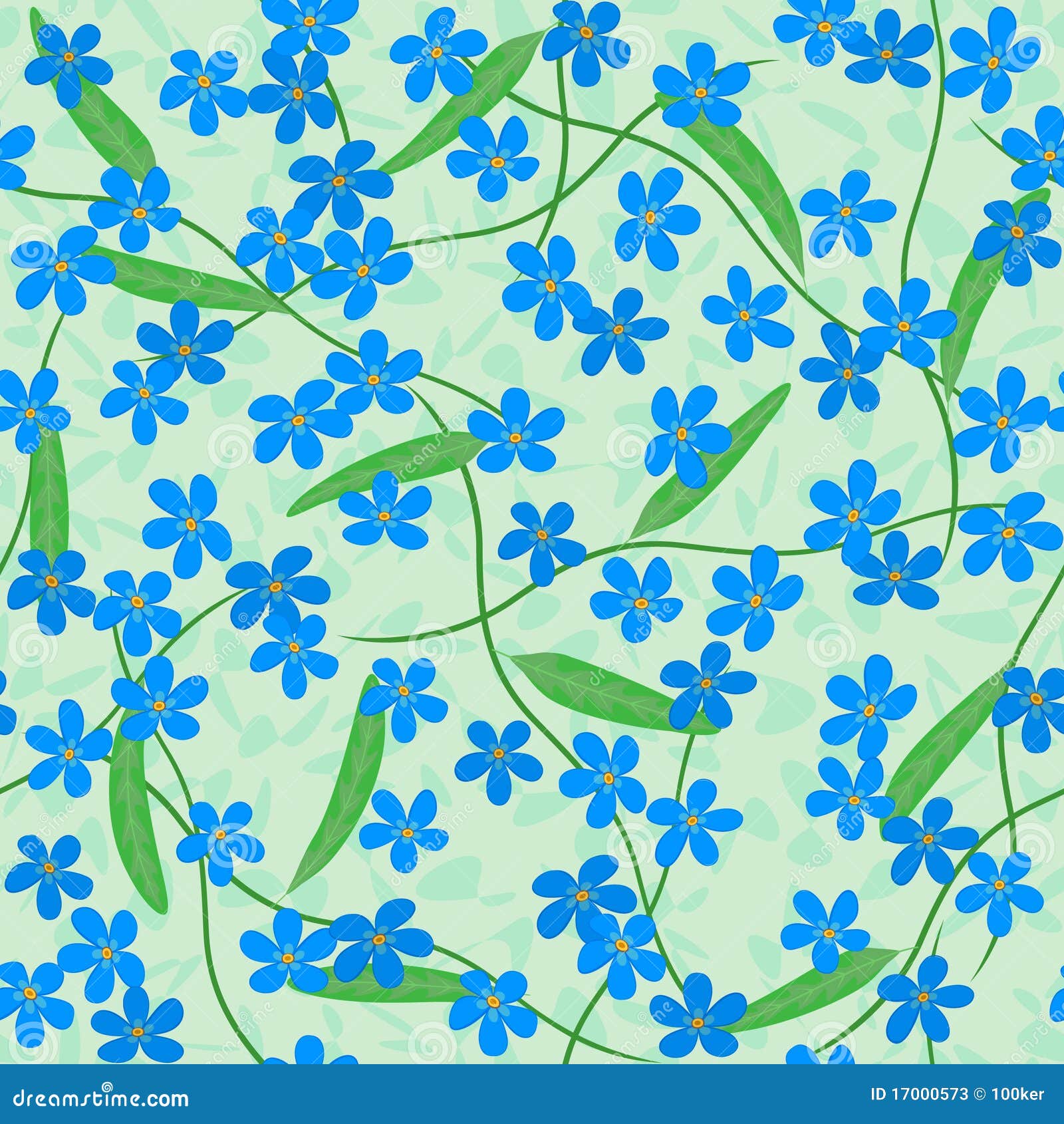Forget-me-not Flowers Isolated On White Background. Detailed Drawing Of ...