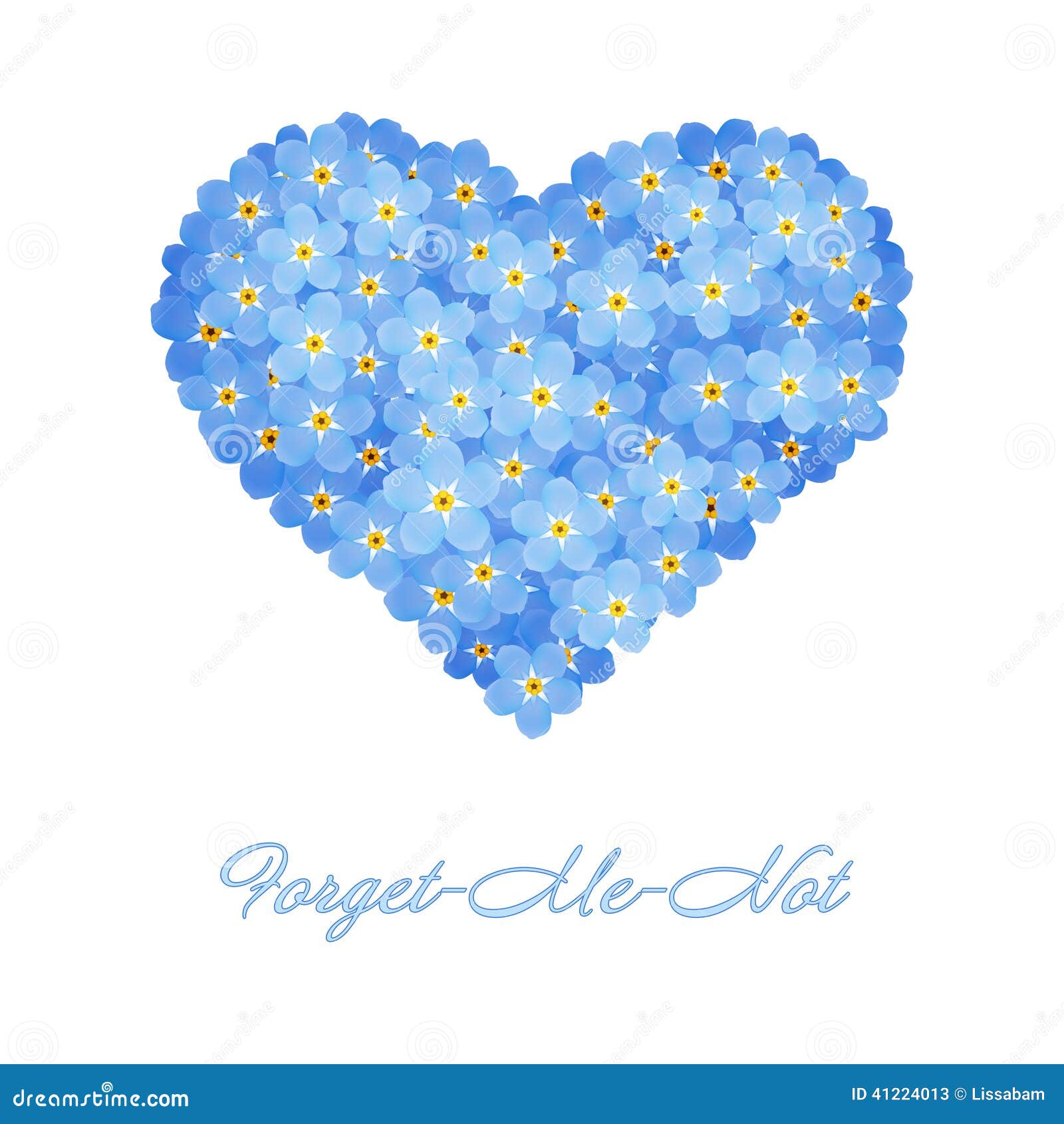 Forget-me-not heart stock illustration. Illustration of valentine ...