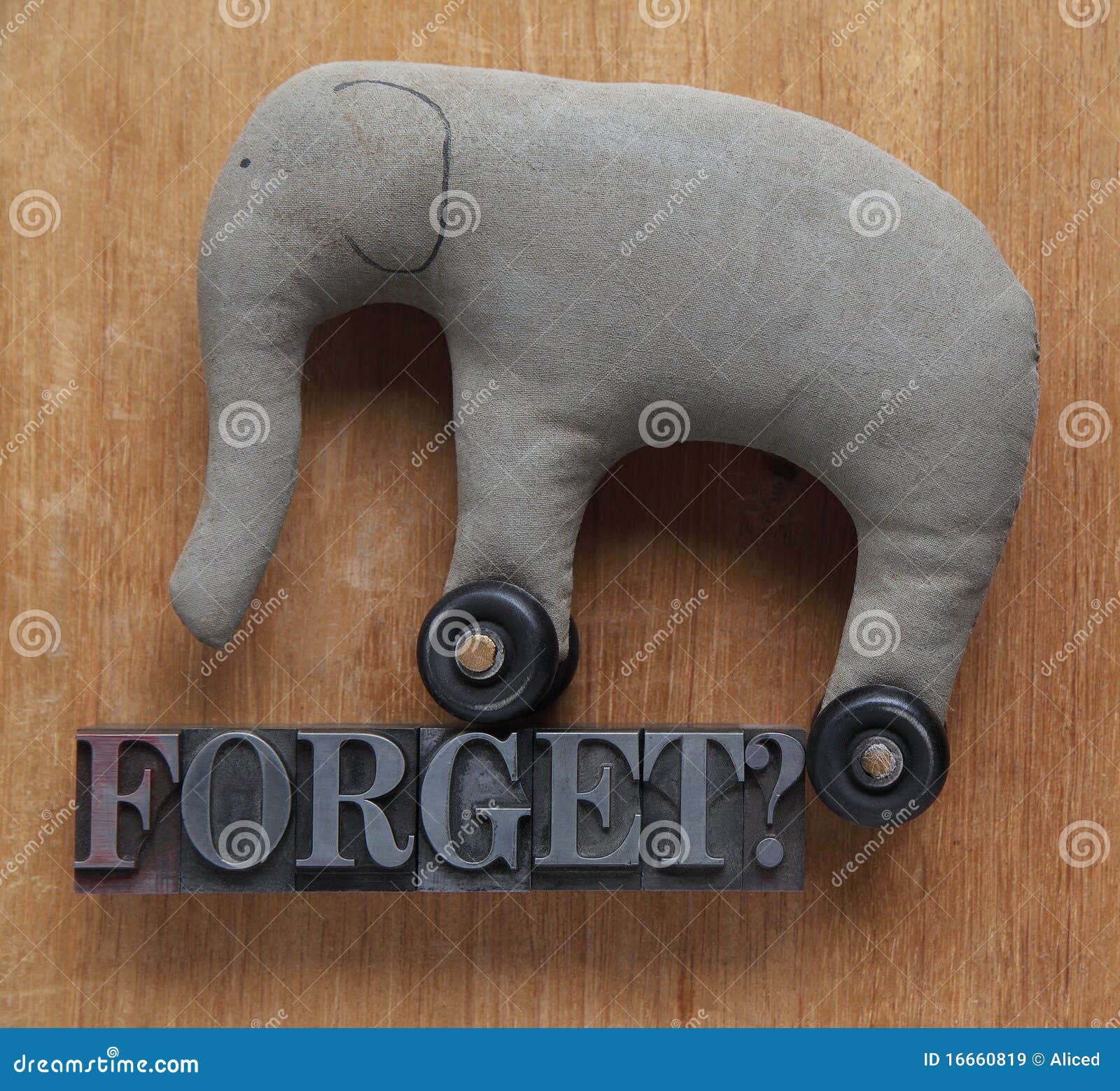 Forget Word with Old Elephant Toy Stock Image - Image of font, dark ...
