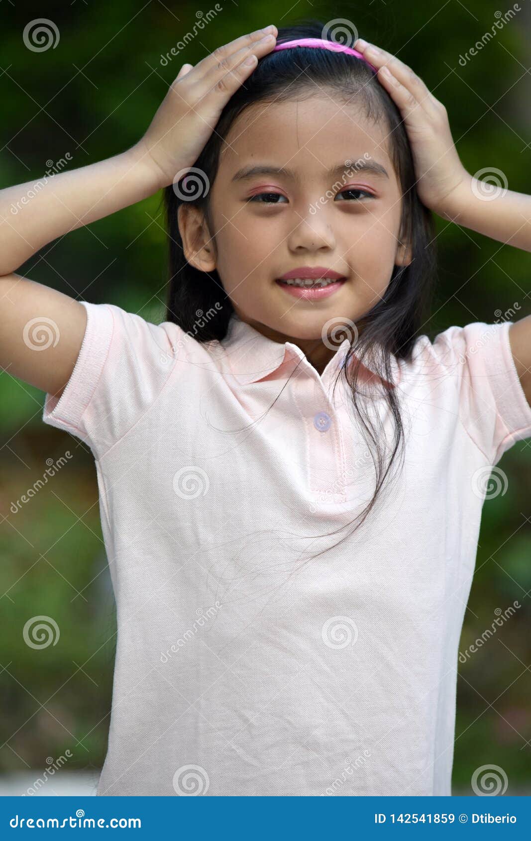 Forgetful Asian Girl Child stock image. Image of forgot - 142541859