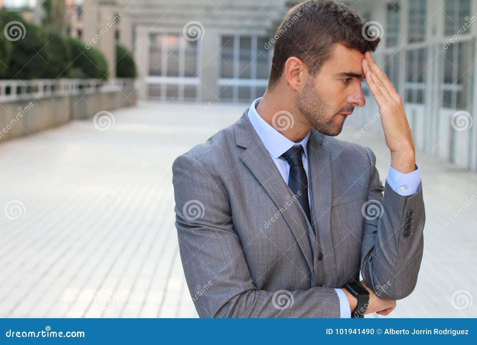 Forgetful Businessman Realizing a Mistake Stock Photo - Image of ...