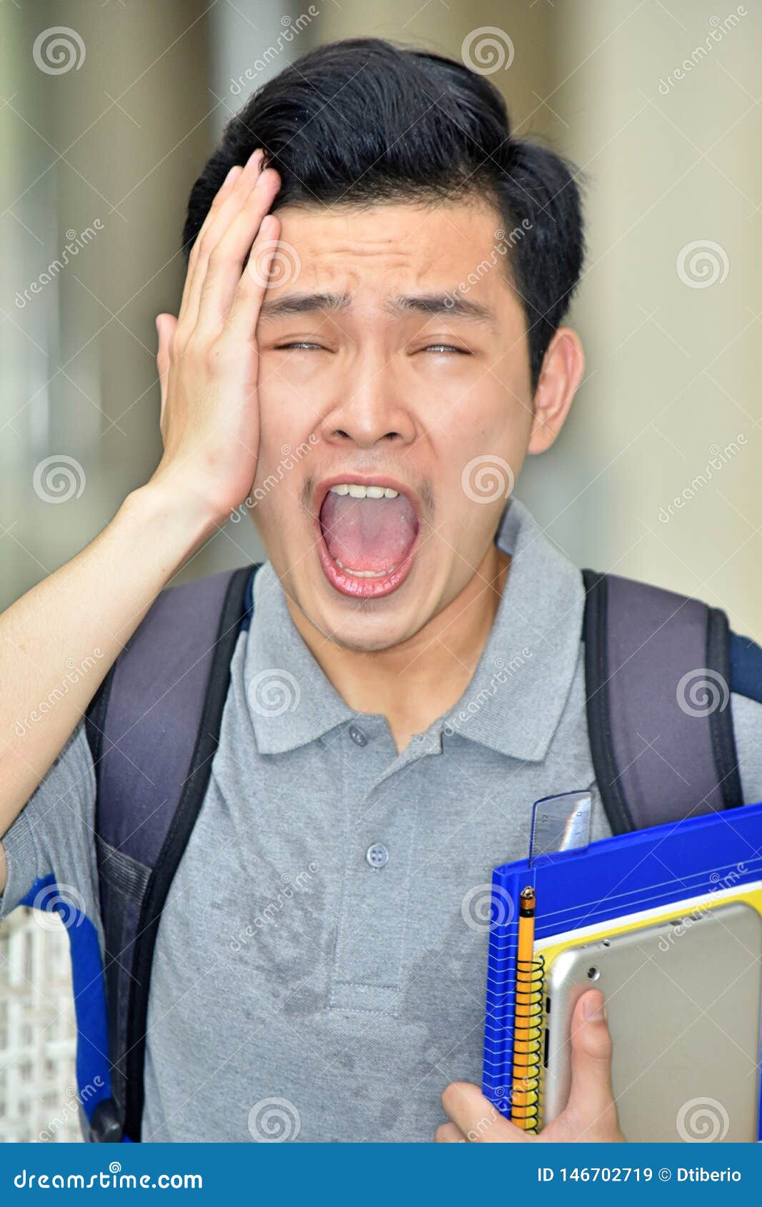 Forgetful Male Student with Books Stock Image - Image of publication ...