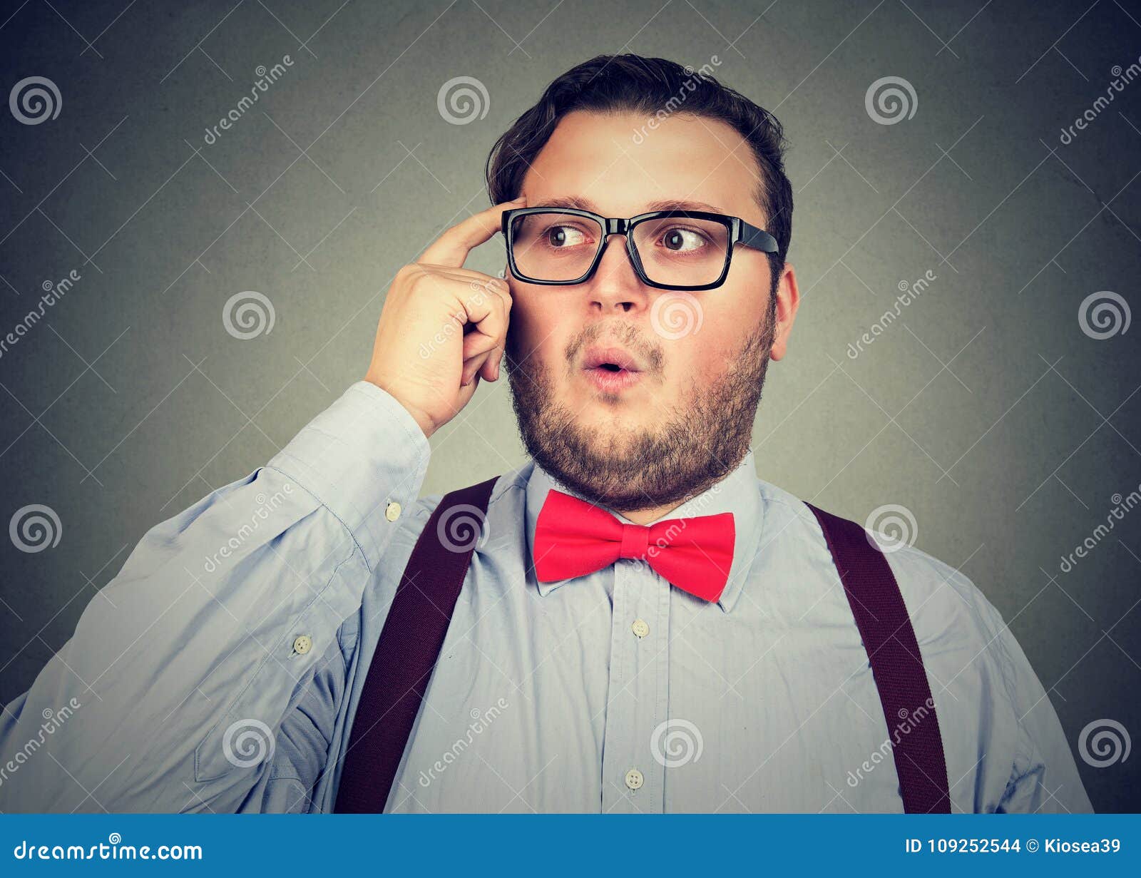 Forgetful Man Concentrated on Thought Stock Photo - Image of mental ...