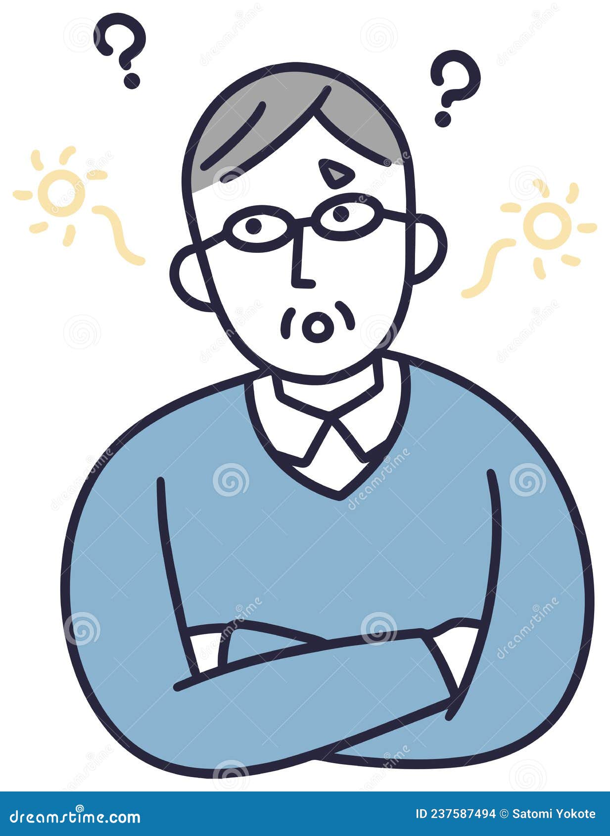 Forgetful Man Simple Vector Illustration Stock Vector - Illustration of ...