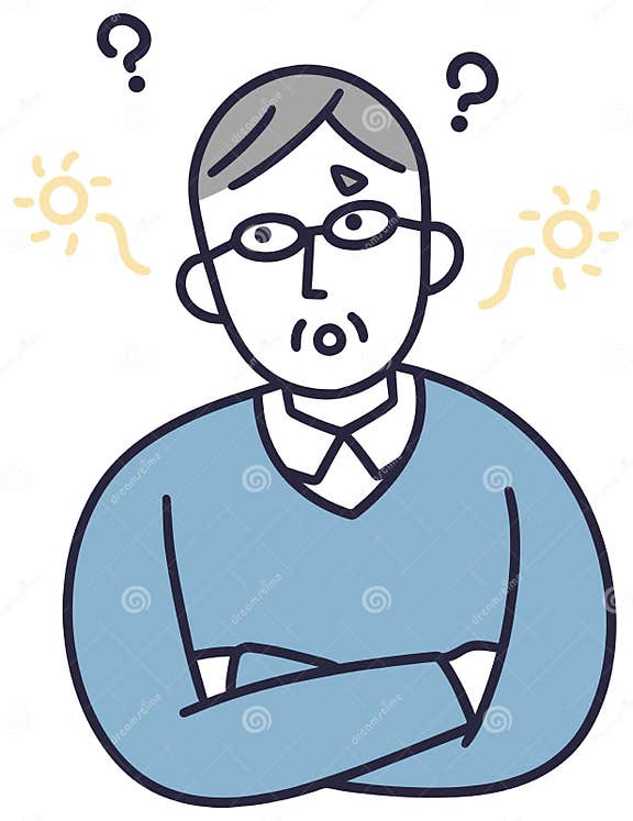 Forgetful Man Simple Vector Illustration Stock Vector - Illustration of ...