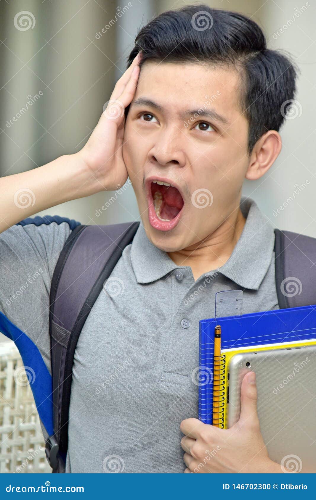 Forgetful Youthful Boy Student Stock Photo - Image of student, pupils ...