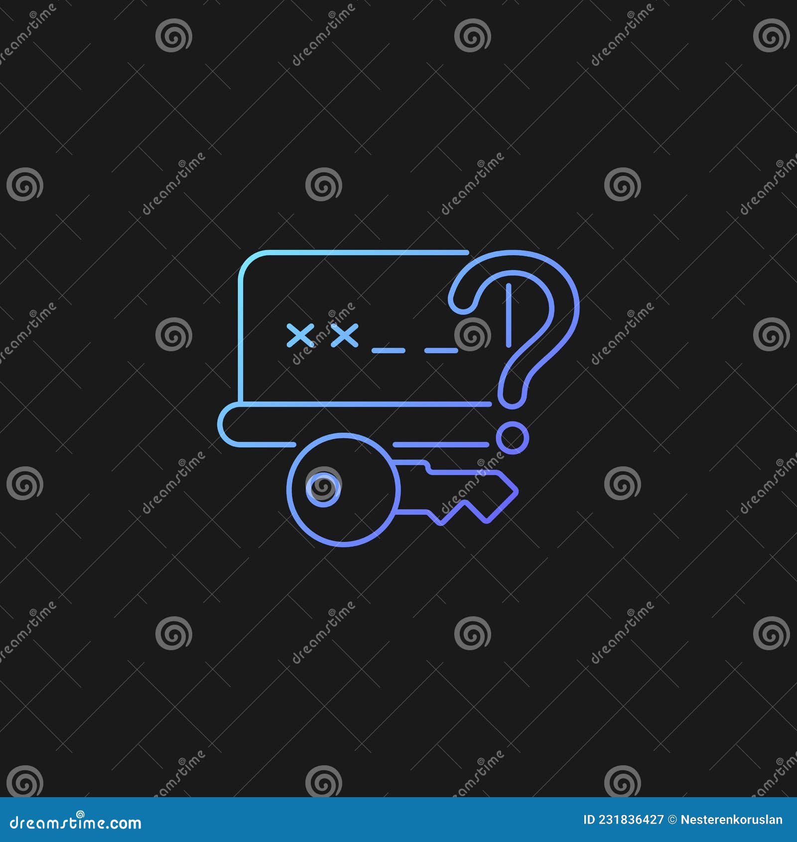 Forgetting Password Gradient Vector Icon for Dark Theme Stock Vector ...