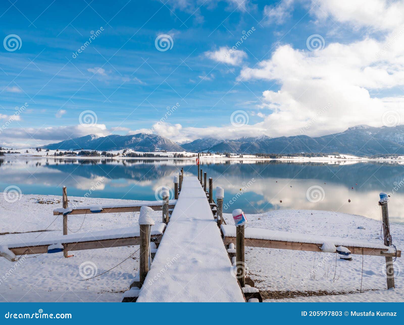 Forggensee in winter stock image. Image of nature, lech - 205997803