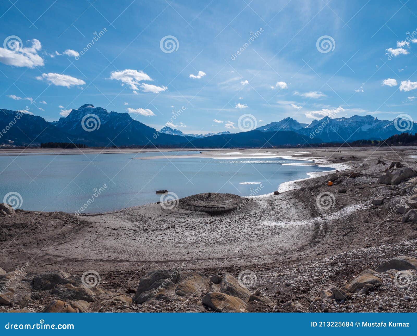 Forggensee in winter stock photo. Image of cloud, tourist - 213225684