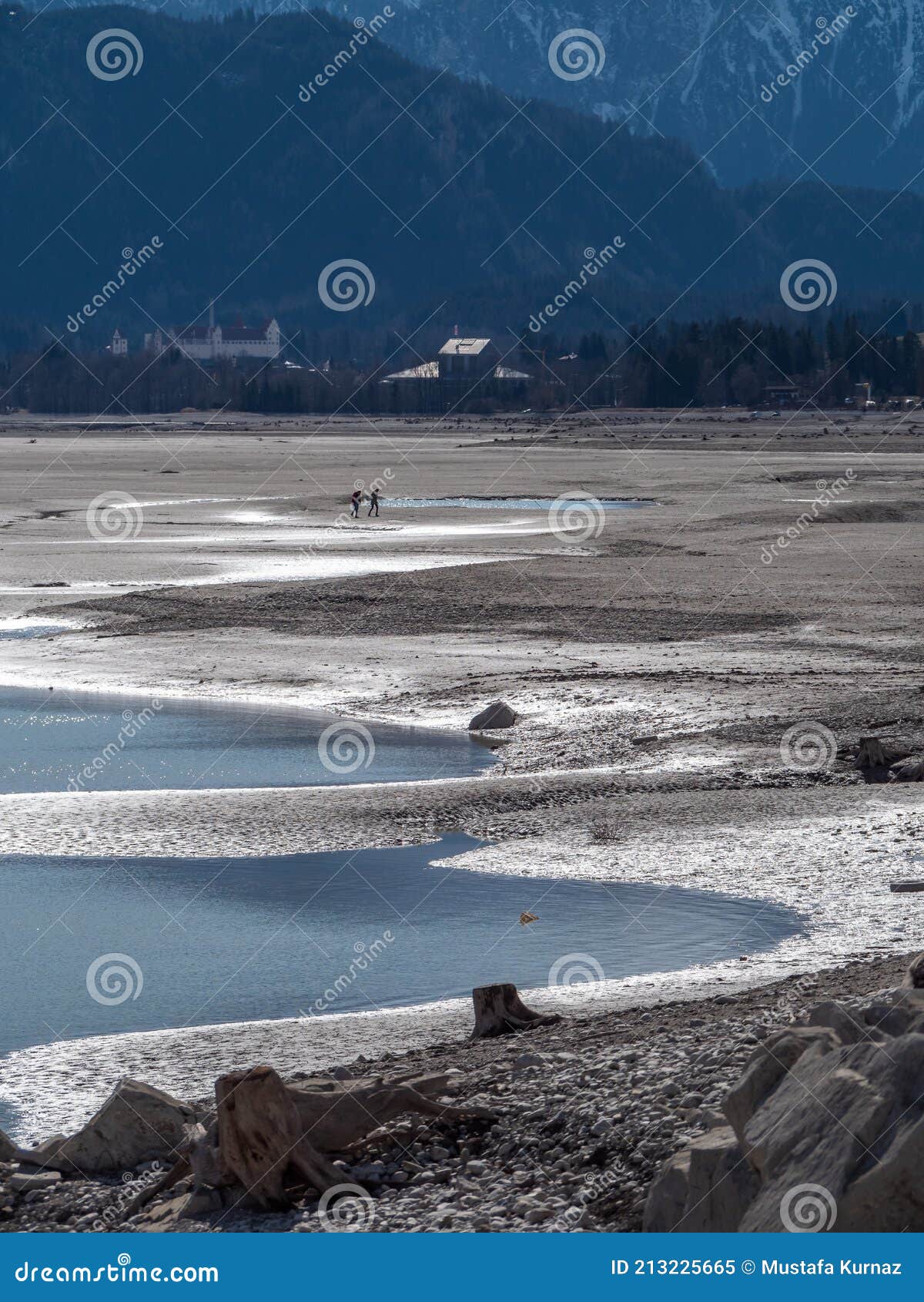 Forggensee in winter stock image. Image of attraction - 213225665